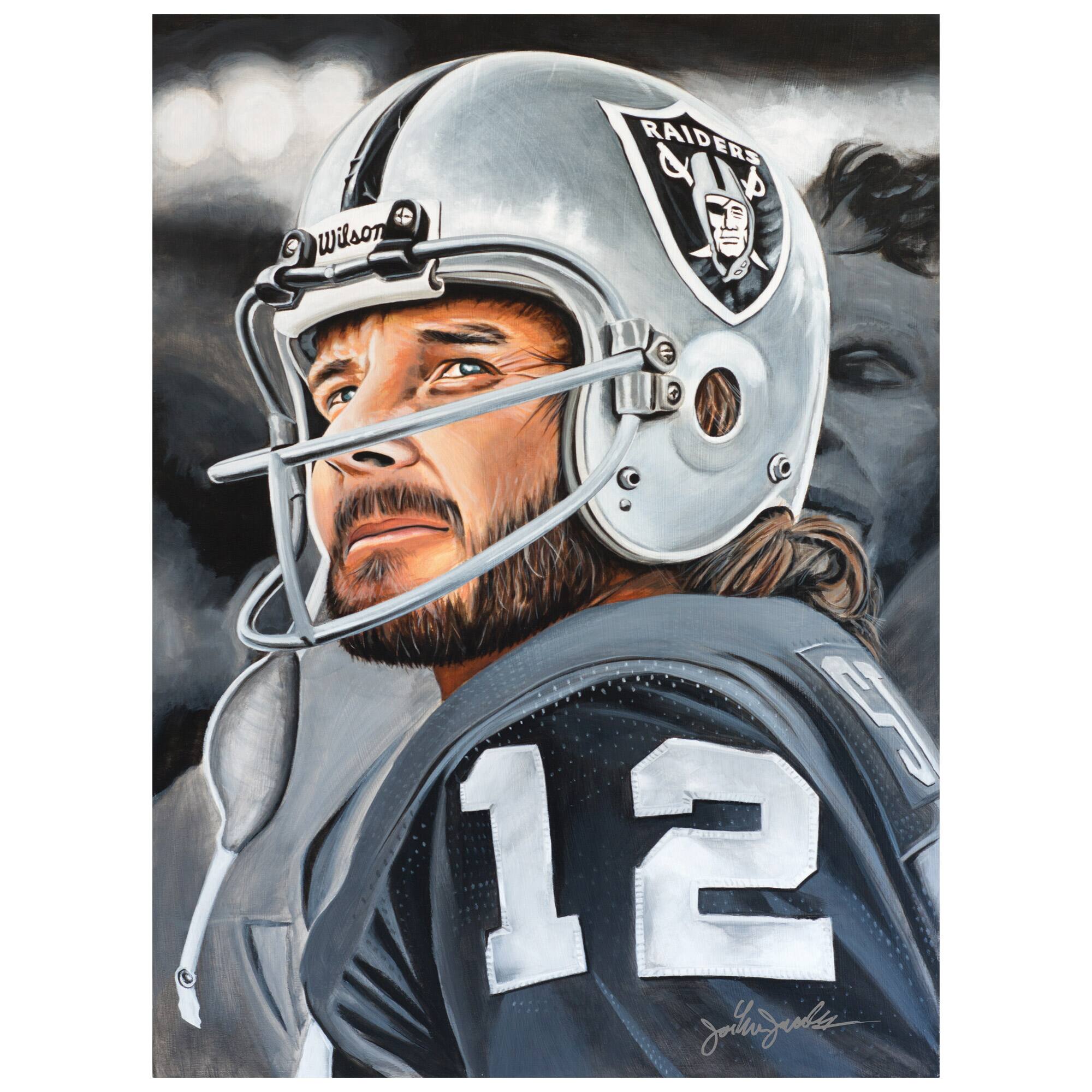Deacon Jones Foundation Ken Stabler Raiders Fine Art Canvas Print 18" x ...