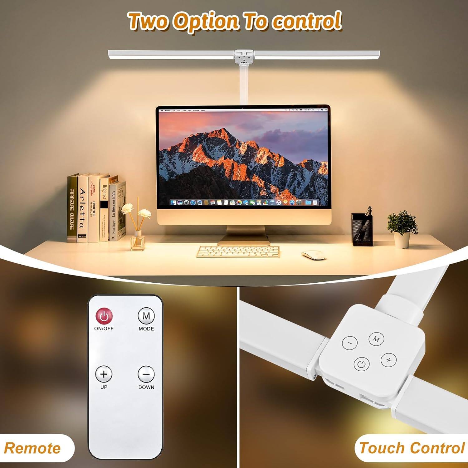 Cozy Serene white Desk Lamp Light LED Touch adjustable Double Head with ...