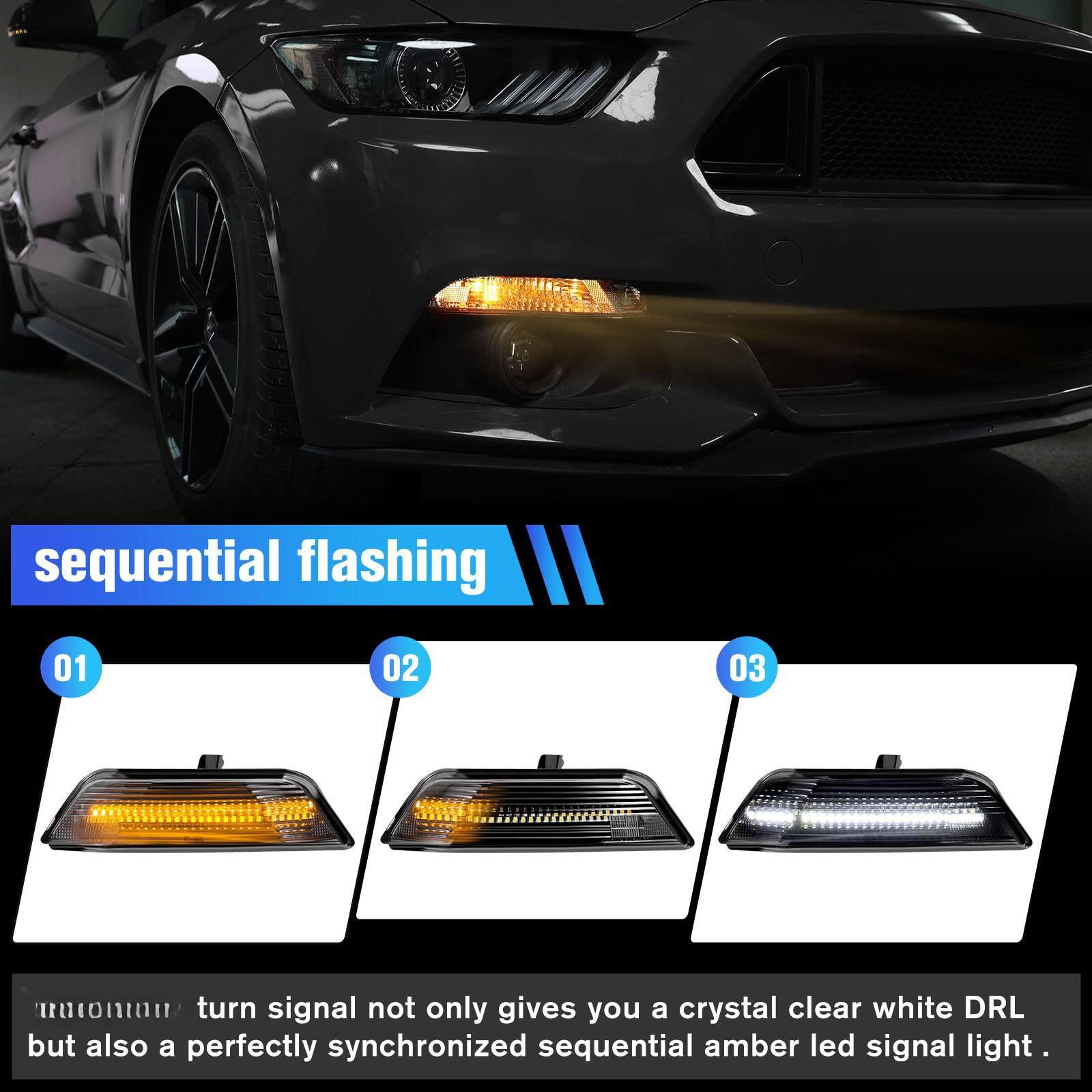COTTAGE led drl sequential turn signal light assembly ford mustang ...