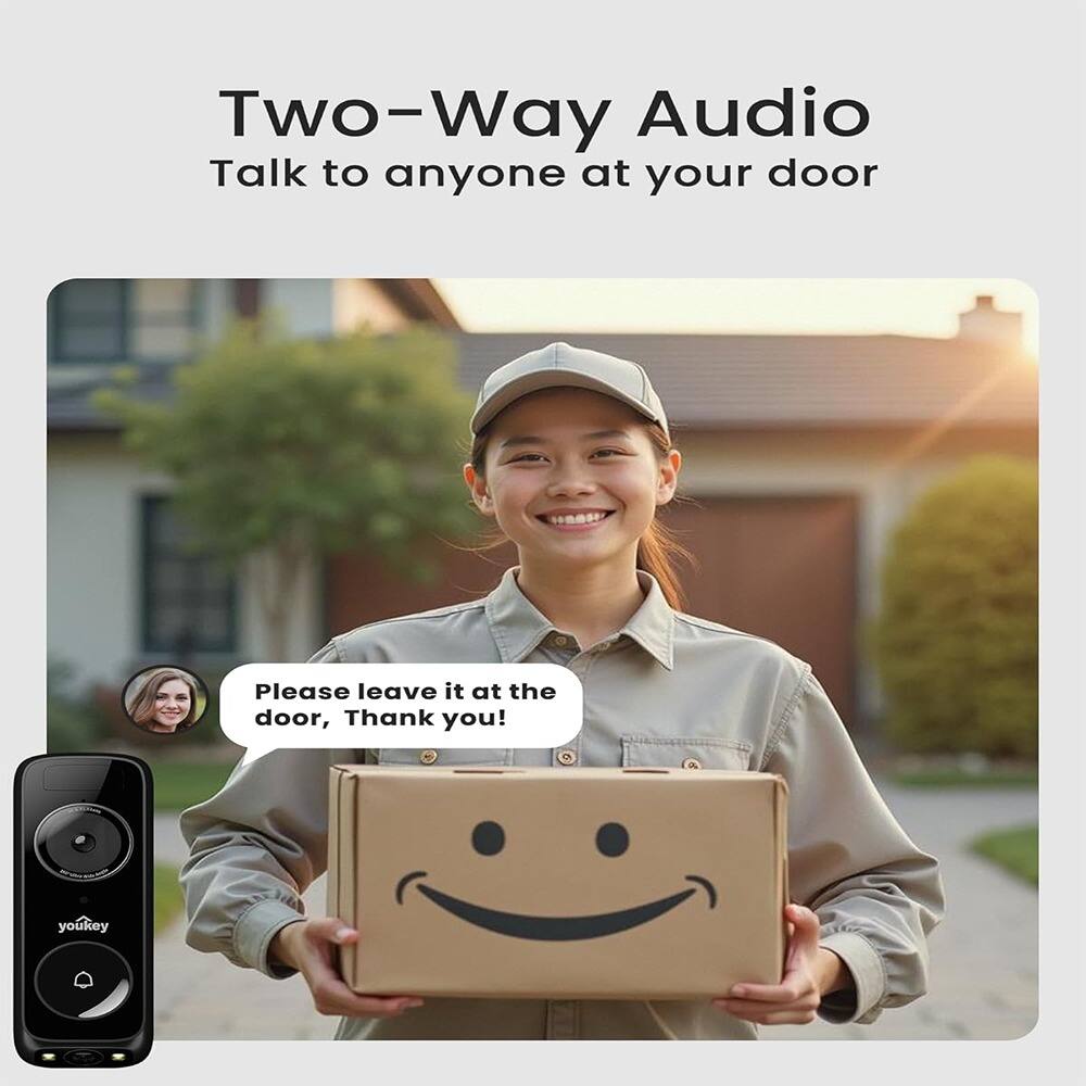 Schertz Wireless 2K Video Doorbell Camera with Chime, Dual Cam, Night ...