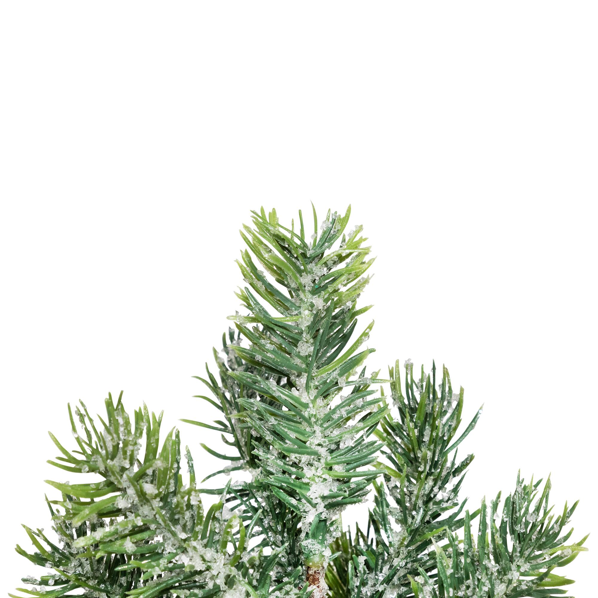 Northlight Frosted Icy Pine Tree in Burlap Base Christmas Tree 11.75 ...