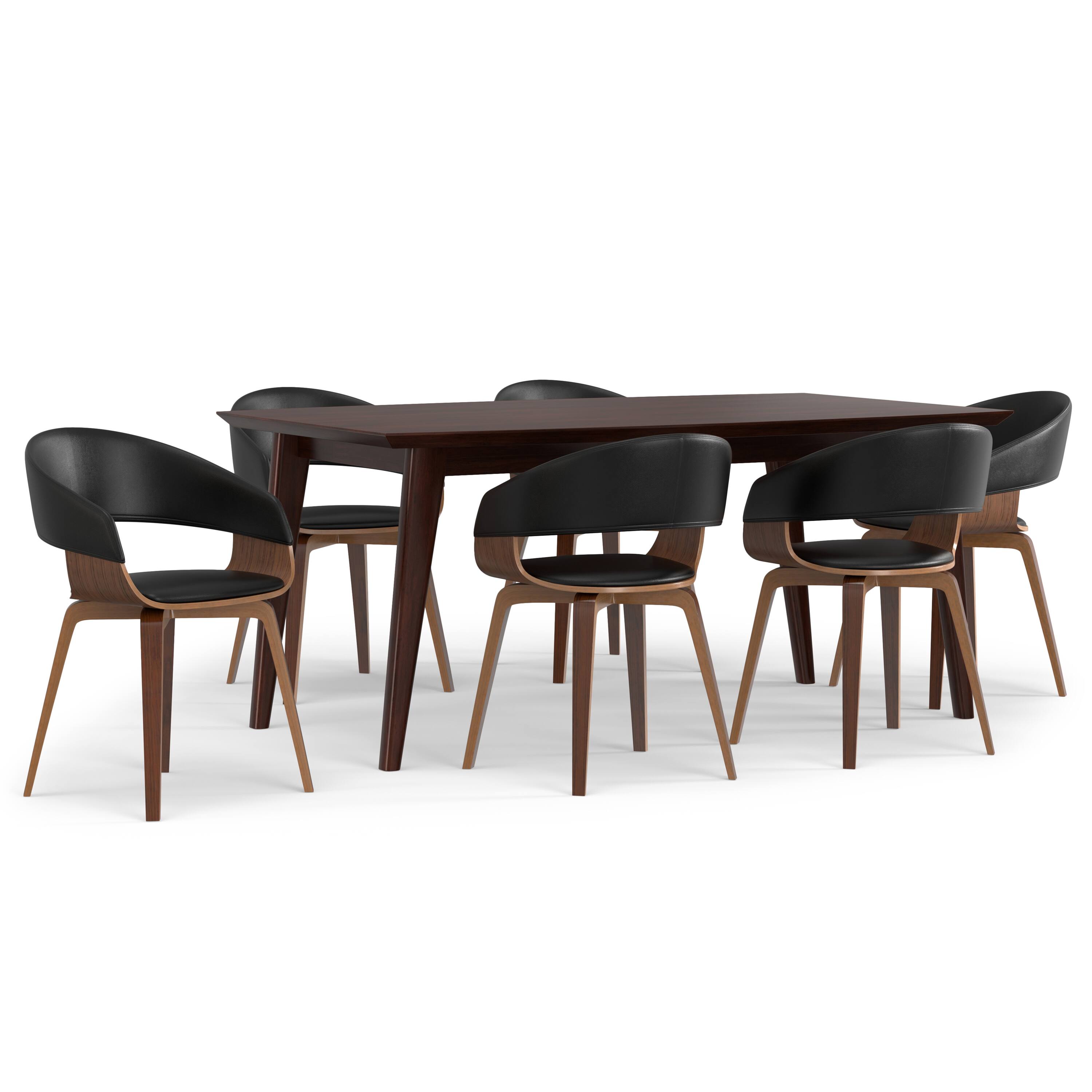 Simpli Home Lowell / Draper 7 Piece Dining Set Black LO7DSDR001BLJB ...