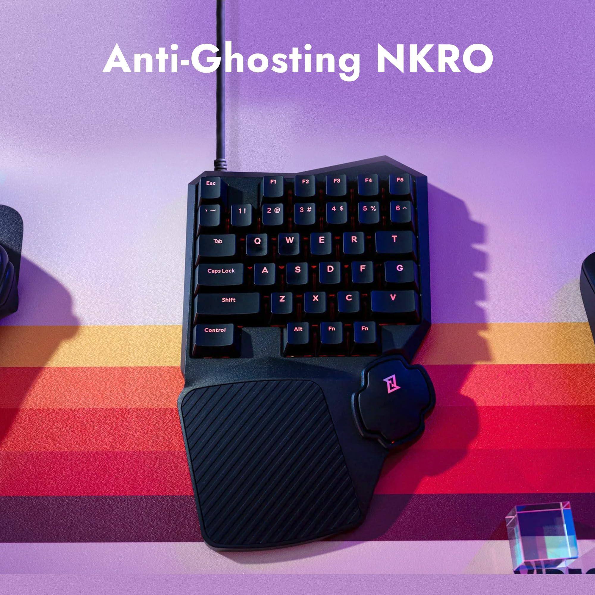 HM 1810 X0 One Handed Gaming North facing Red Backlit Wired Qmk Keypad ...