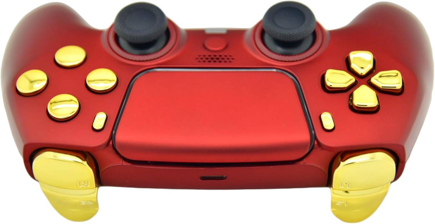 Custom Controllerzz Custom Wireless Controller for PS5 Red & Gold Chrome Inserts - Best Buy