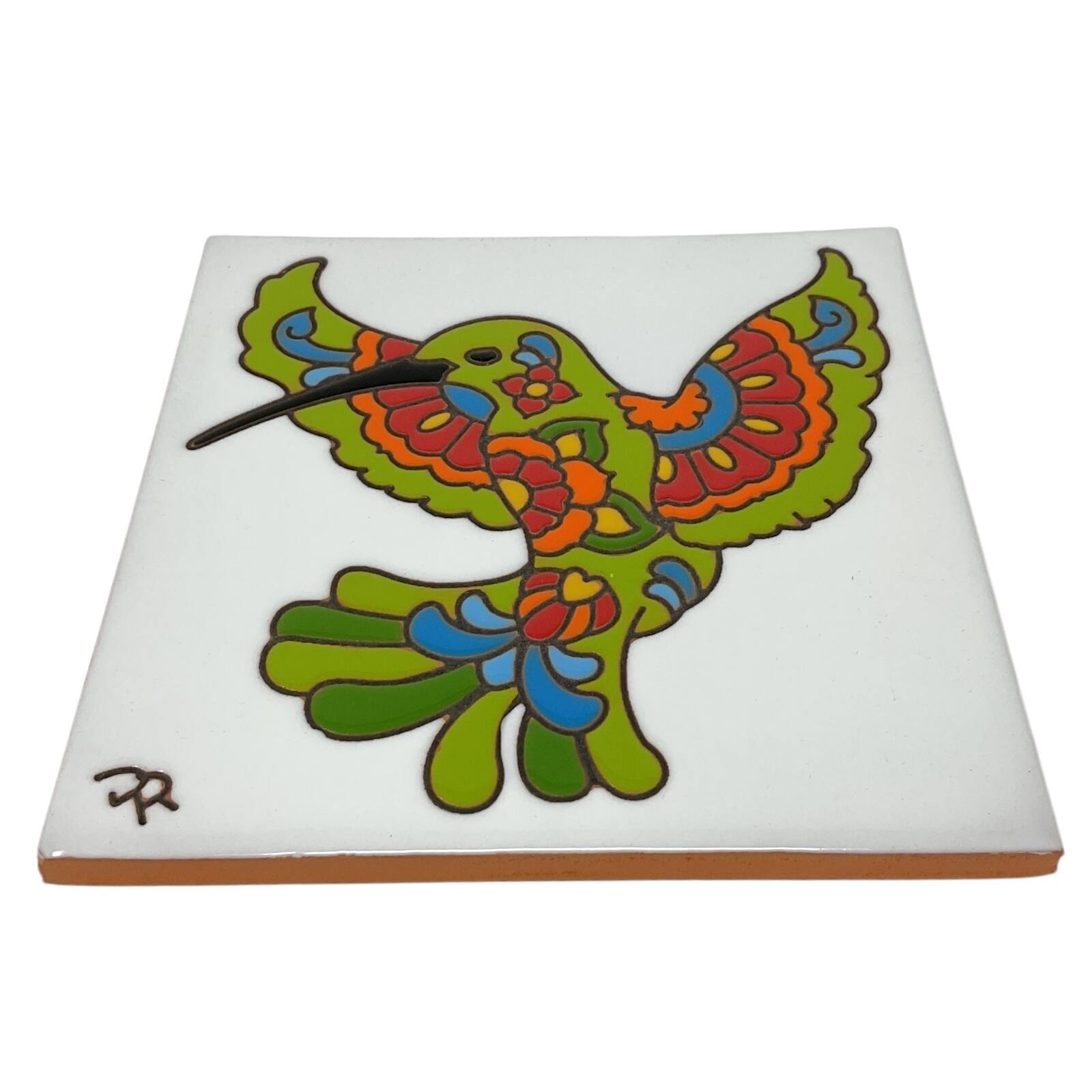 Earthtones Tile Earthtones Talavera Hummingbird 6X6 White Hand Glazed ...