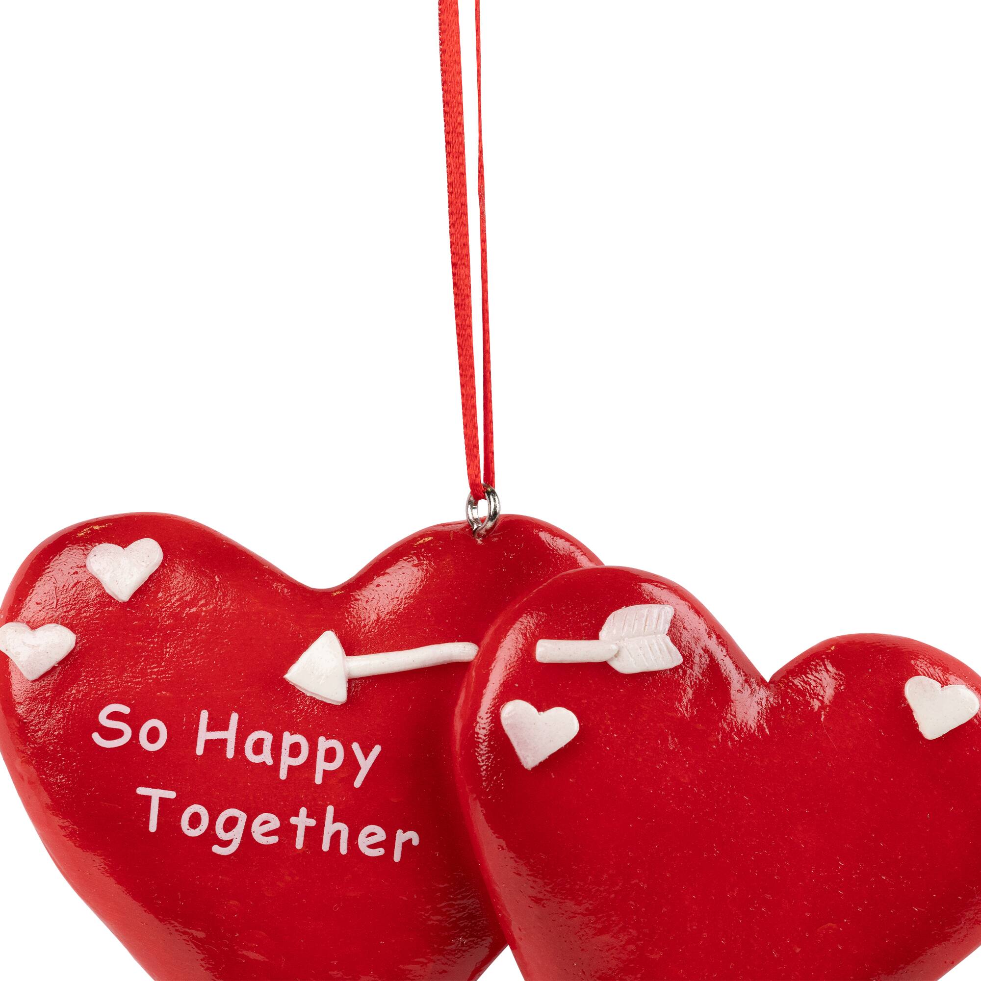 Roman So Happy Together Double Hearts Valentine's Day Ornament 4.25" Red 5243915 - Best Buy
