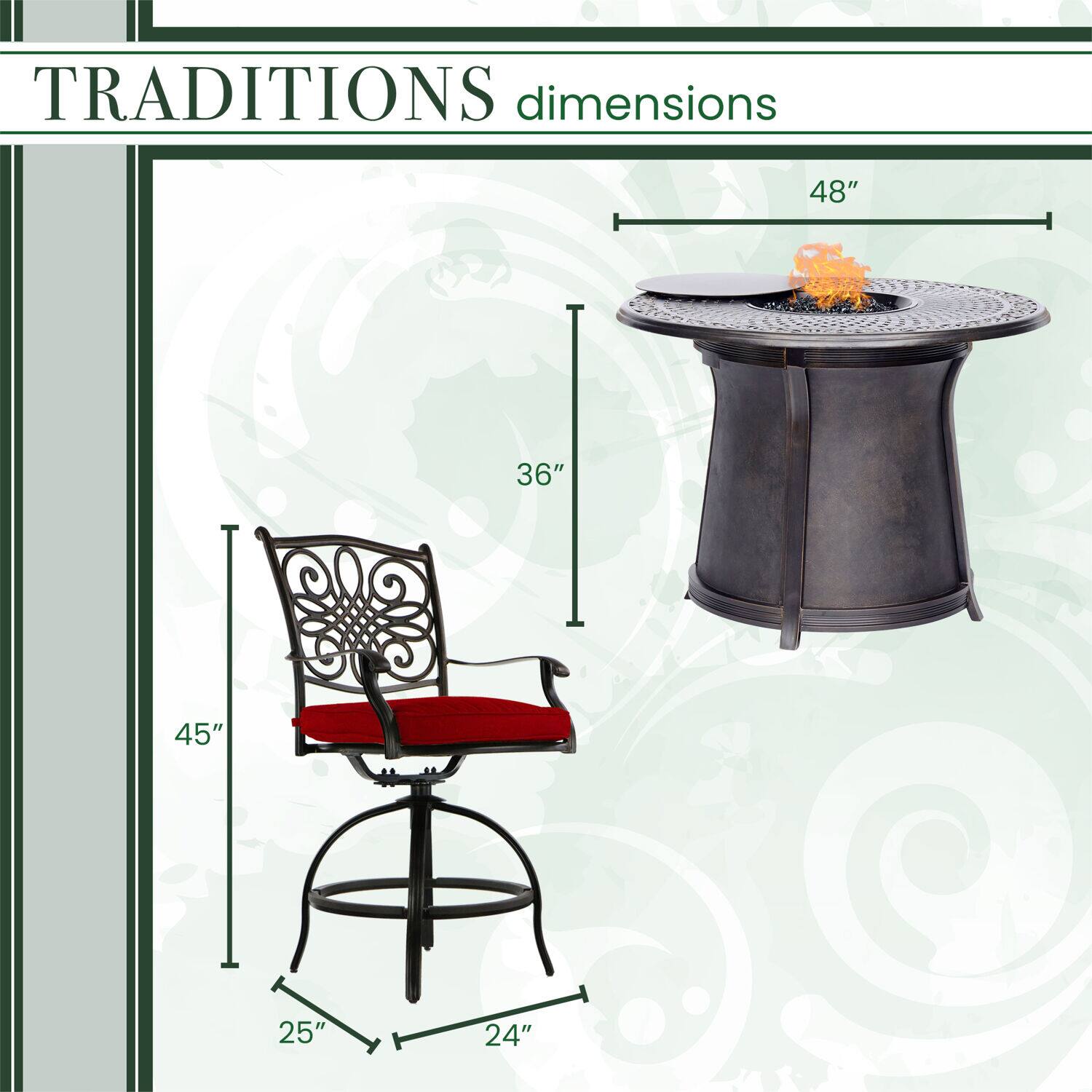 Best Buy: Hanover Traditions 5-Piece High-Dining Set with Fire Pit ...