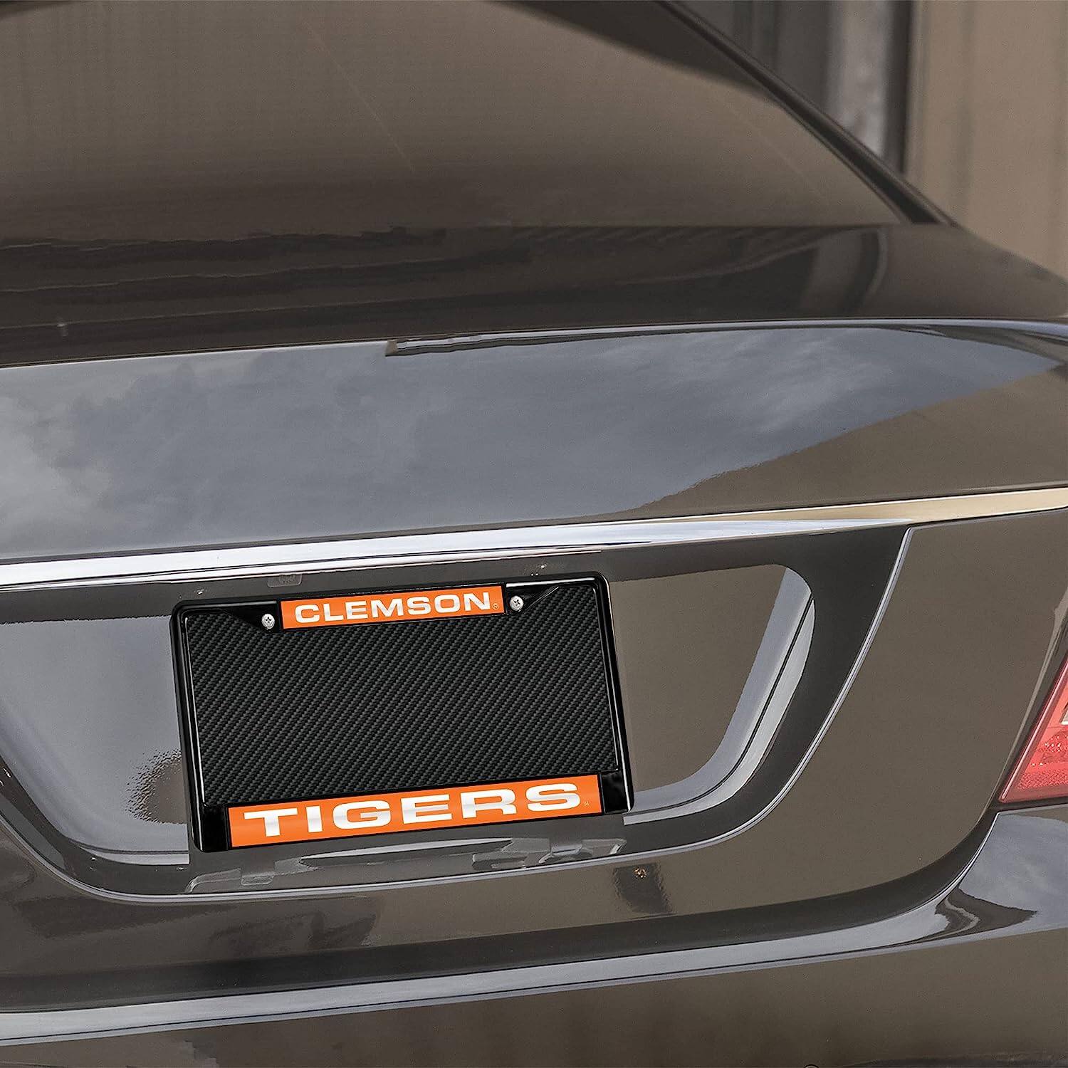 Rico Industries Clemson Tigers Black Metal License Plate Frame Holder ...