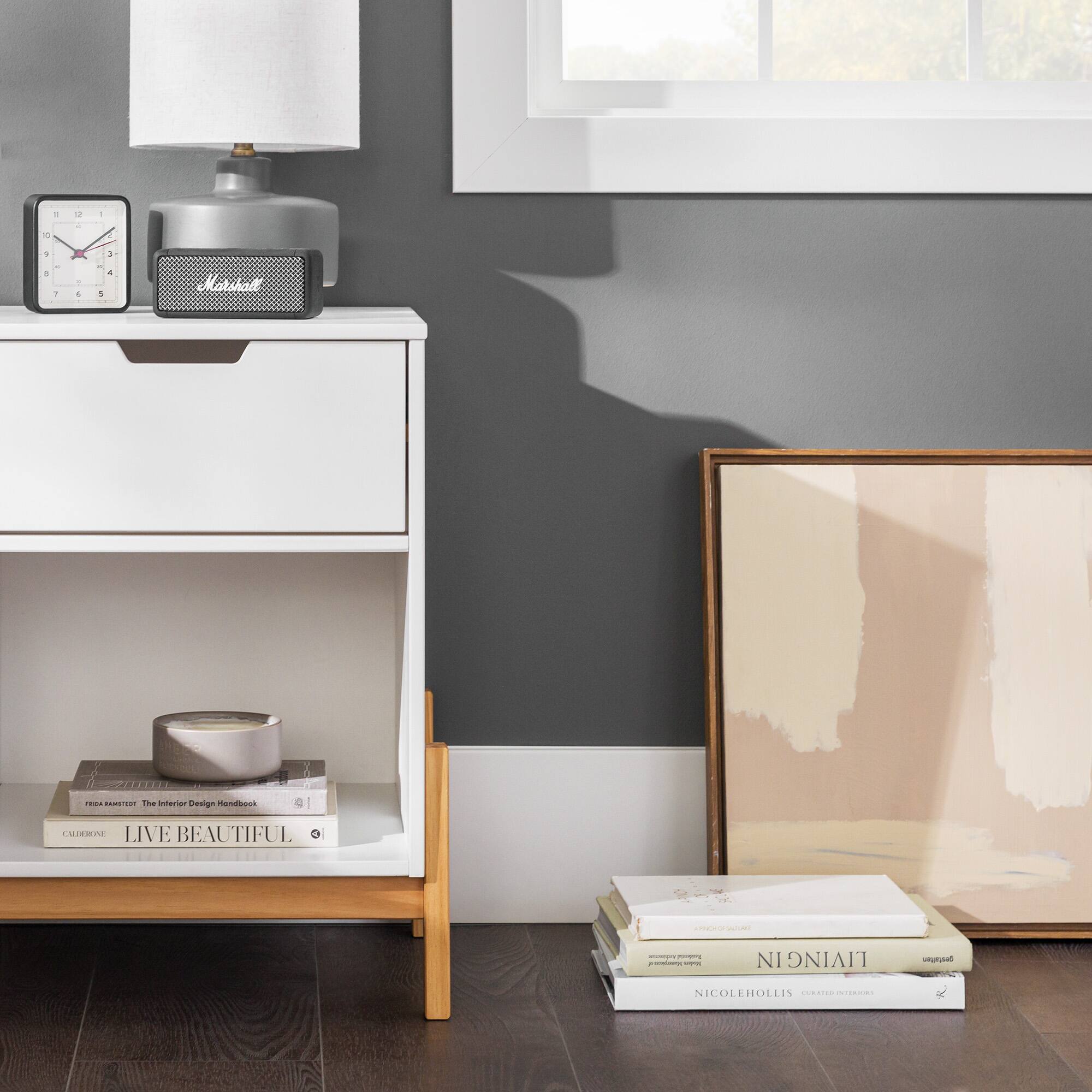 Walker Edison Scandi 1-Drawer Minimalist Nightstand White BBNNB4CWHP ...
