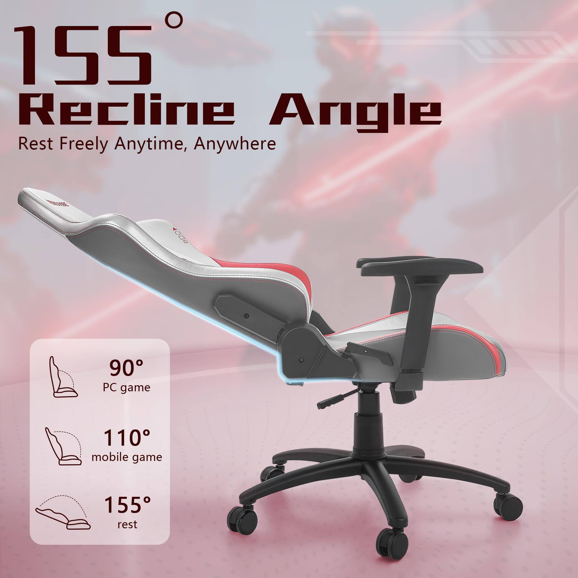 Hirose Alice Gaming Chair 4D Adjustable Armrests 155 Reclining ...