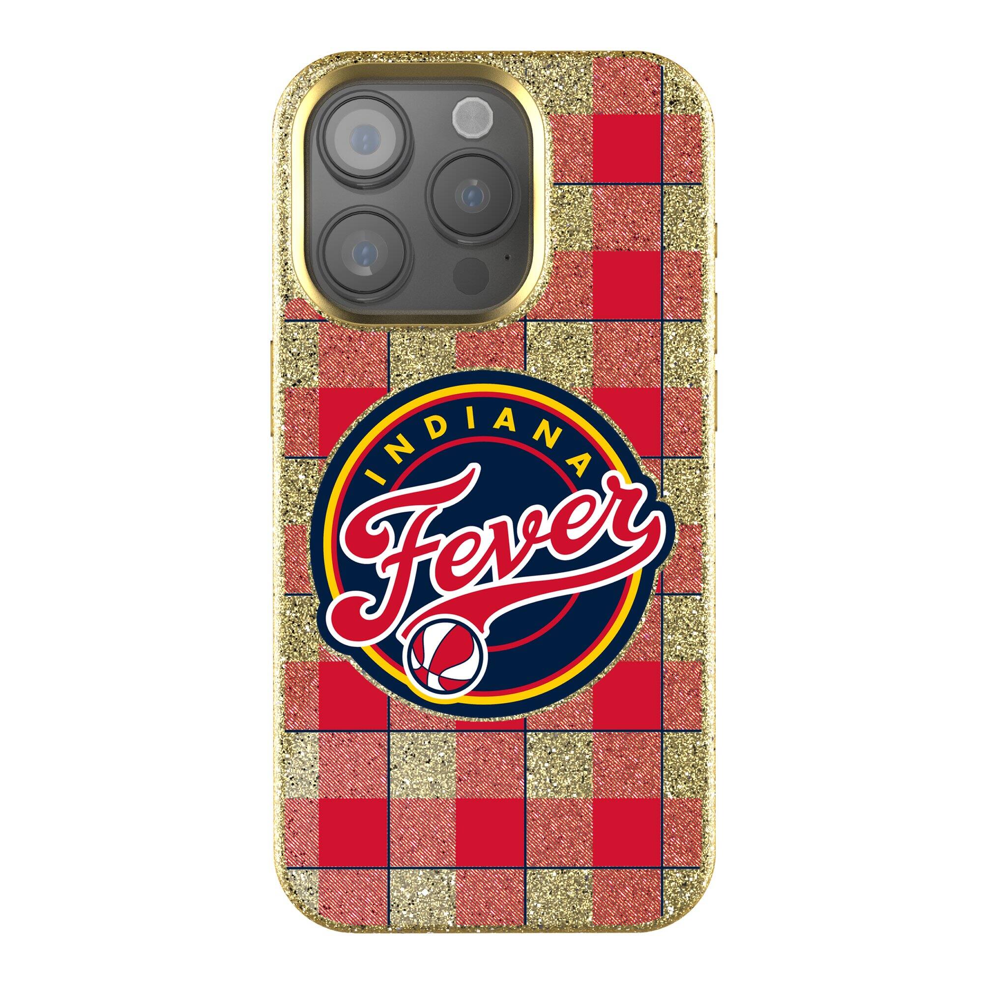 Keyscaper WNBA Indiana Fever Plaid Bling iPhone Case 16 Pro Gold ...