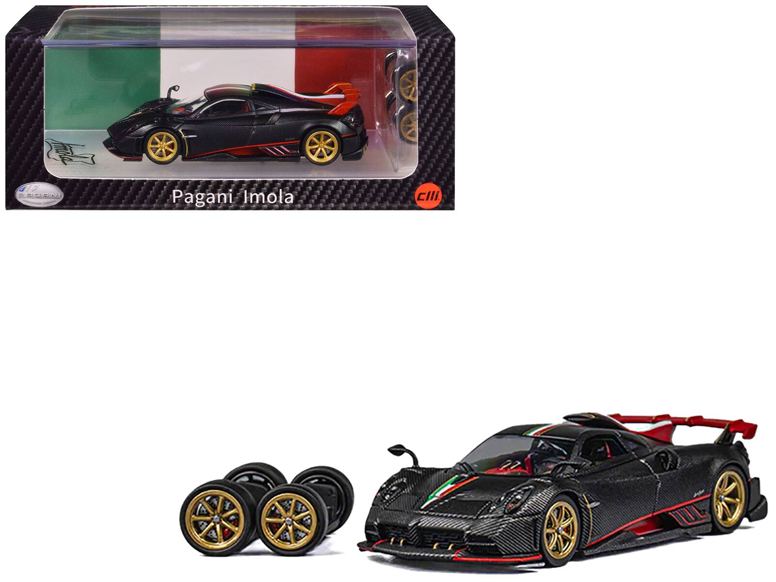 CM Models Pagani Imola Carbon with Italian Flag Stripes with Extra ...