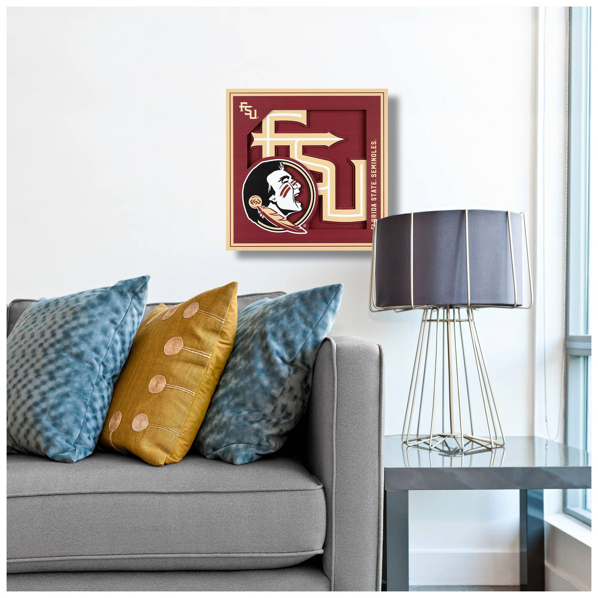 YouTheFan Florida State Seminoles 12'' x 12'' 3D Logo Wall Art ...