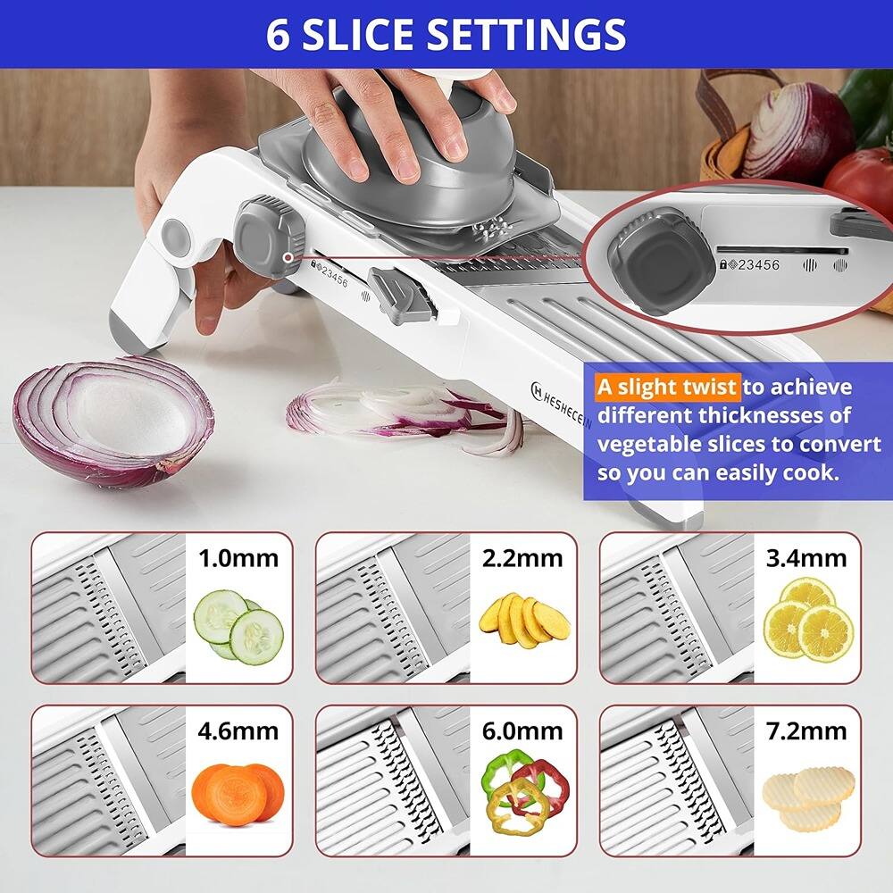 PARKER SLATER 24 in 1 Adjustable Mandoline Slicer with Waffle Fry Blade ...