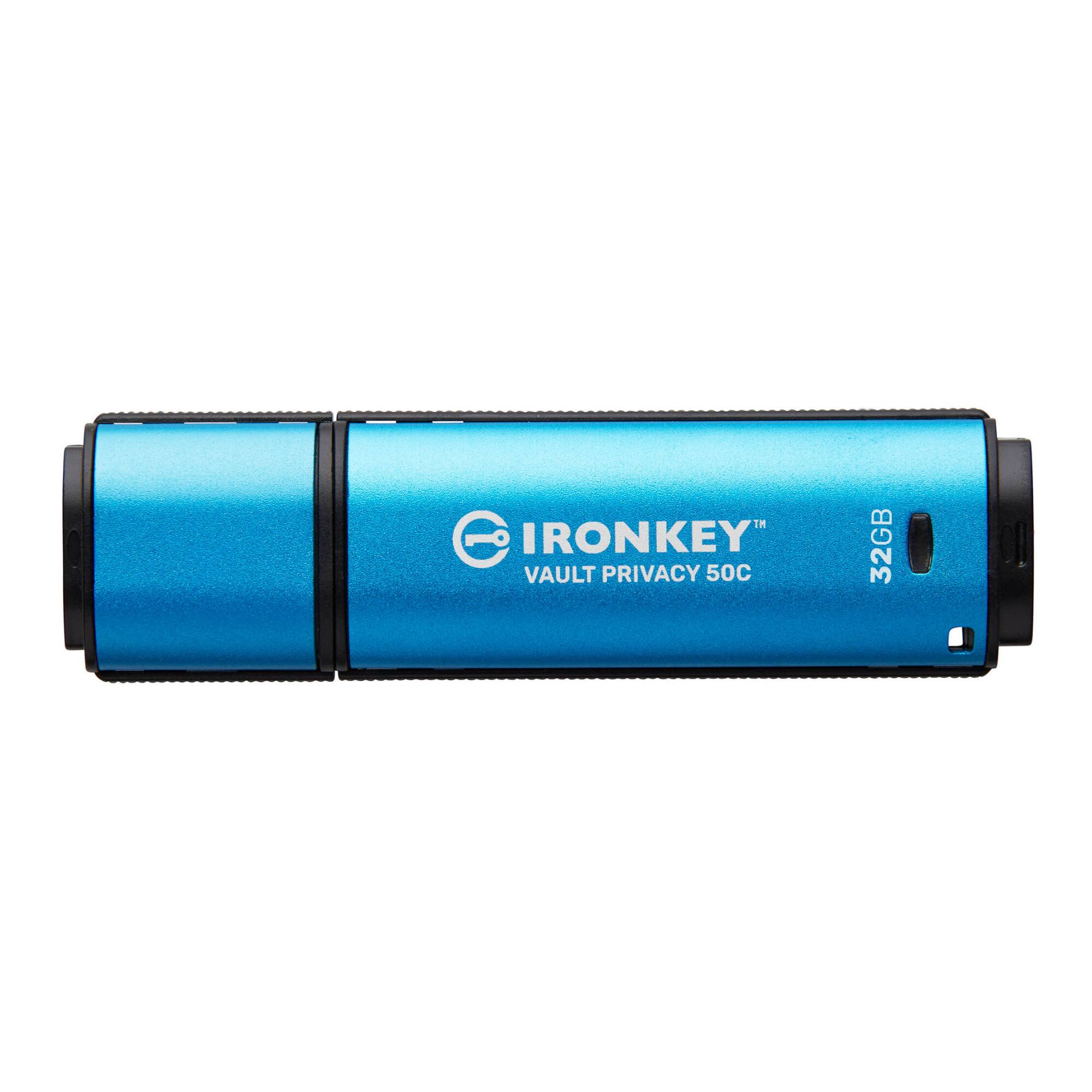 Kingston IronKey Vault Privacy 50 Series 32GB USB C Flash Drive Blue ...