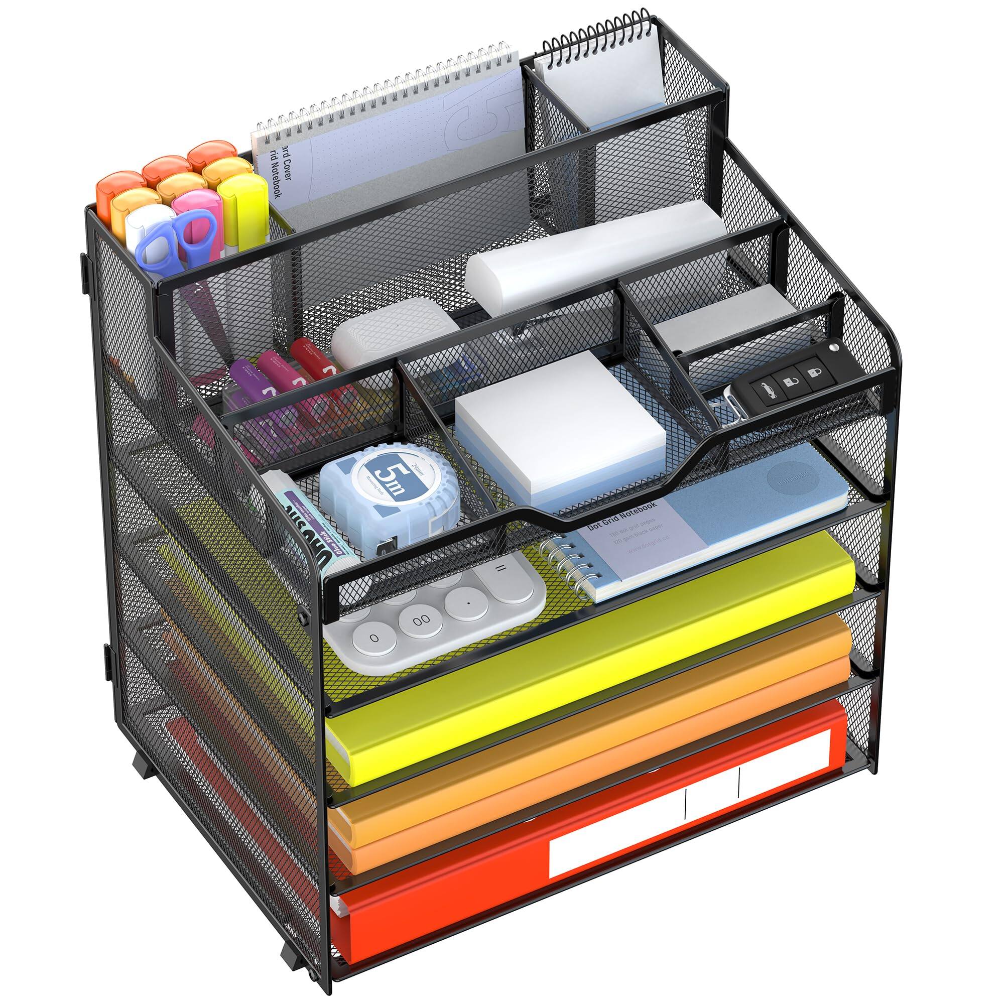 Dapper Styles 5 Tier Mesh Desk Organizer For Paper Office Supplies ...