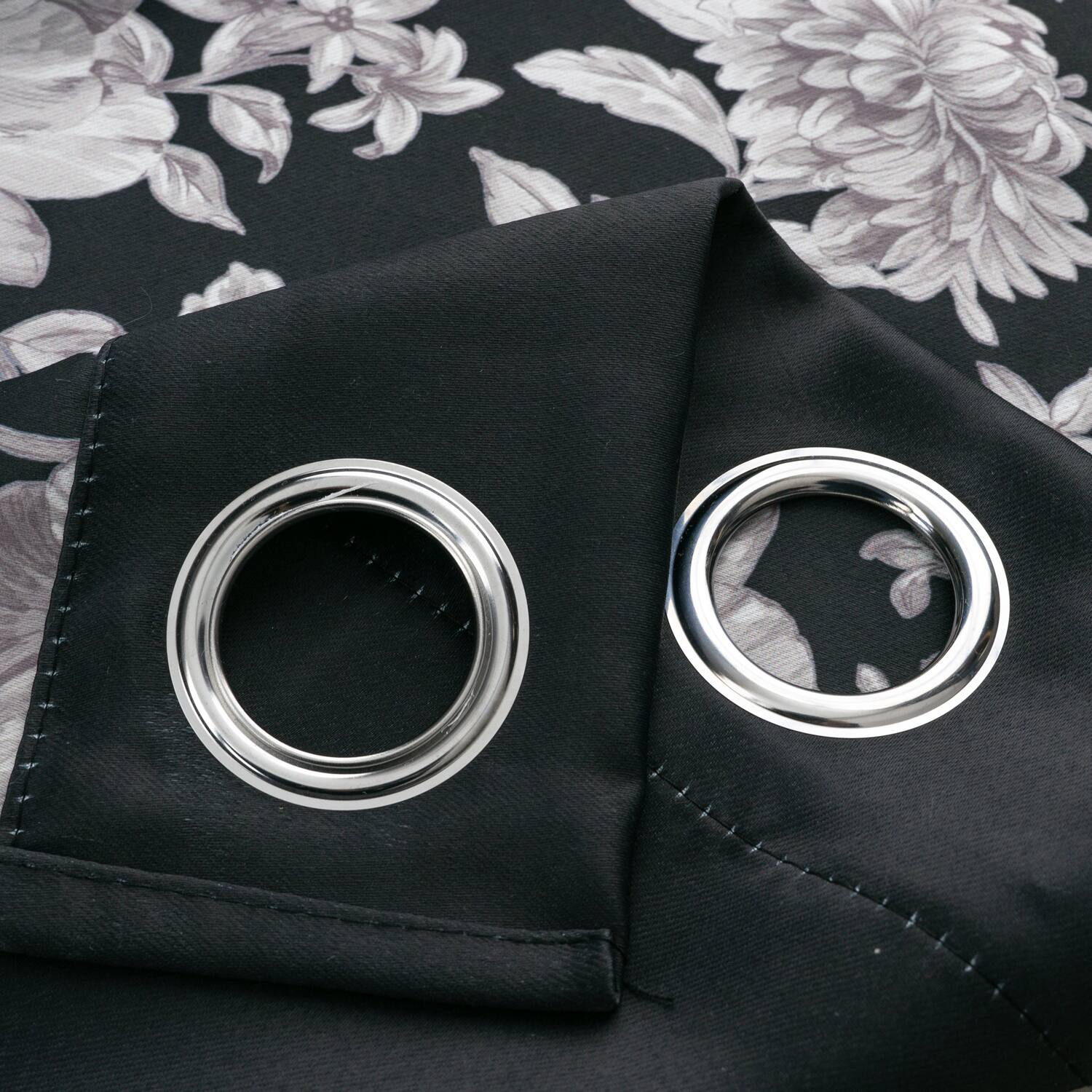 Olivia Gray 100% Polyester 190 GSM Eloise Reversible Blackout Grommet ...