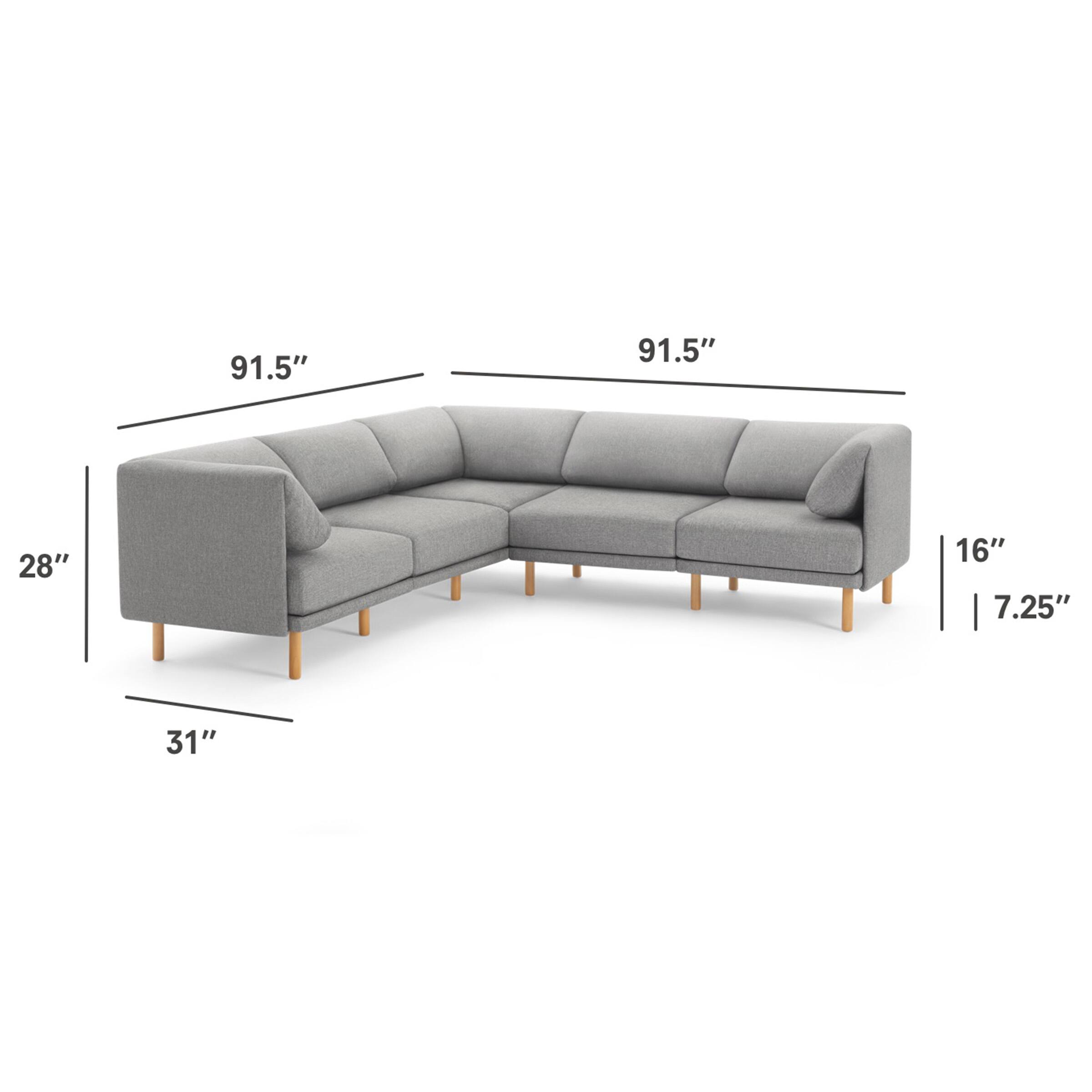 Burrow Contemporary Range 5-Seat Sectional Heather Charcoal FLRST-SL-RG ...