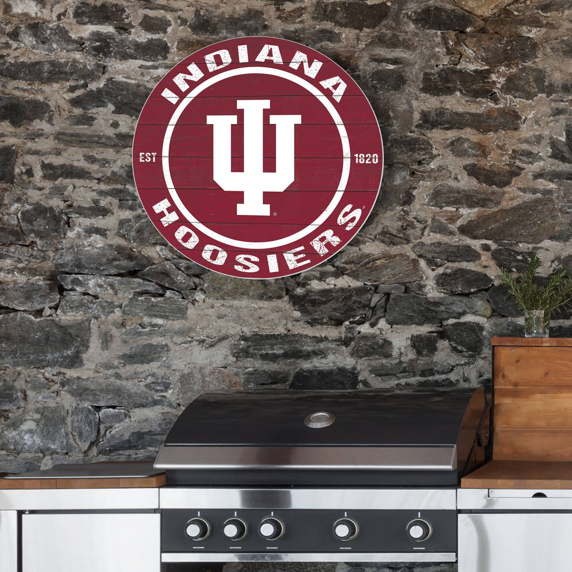 Jardine Indiana Hoosiers 20'' x 20'' Indoor/Outdoor Circle Sign Red ...