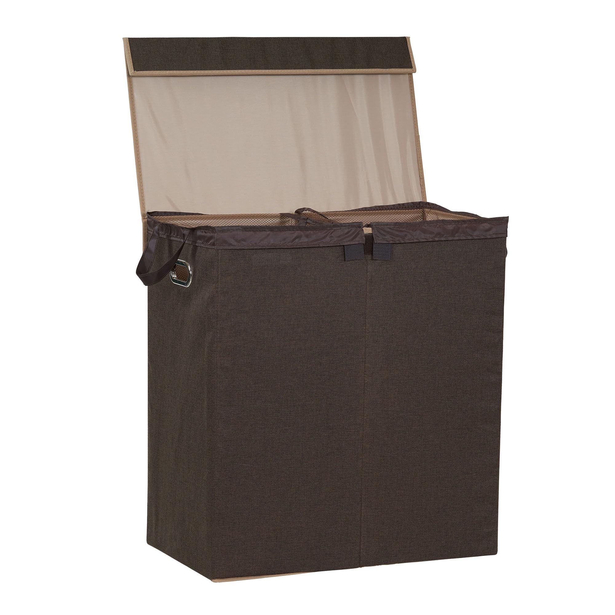DORLUKFU Double Laundry Hamper with Lid, Two Compartments for Easy ...