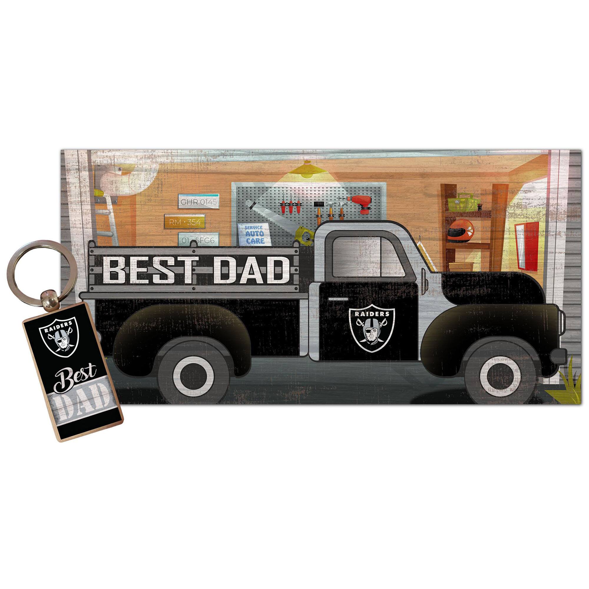 Fan Creations Las Vegas Raiders 6'' x 12'' Best Dad Truck Sign & Key ...