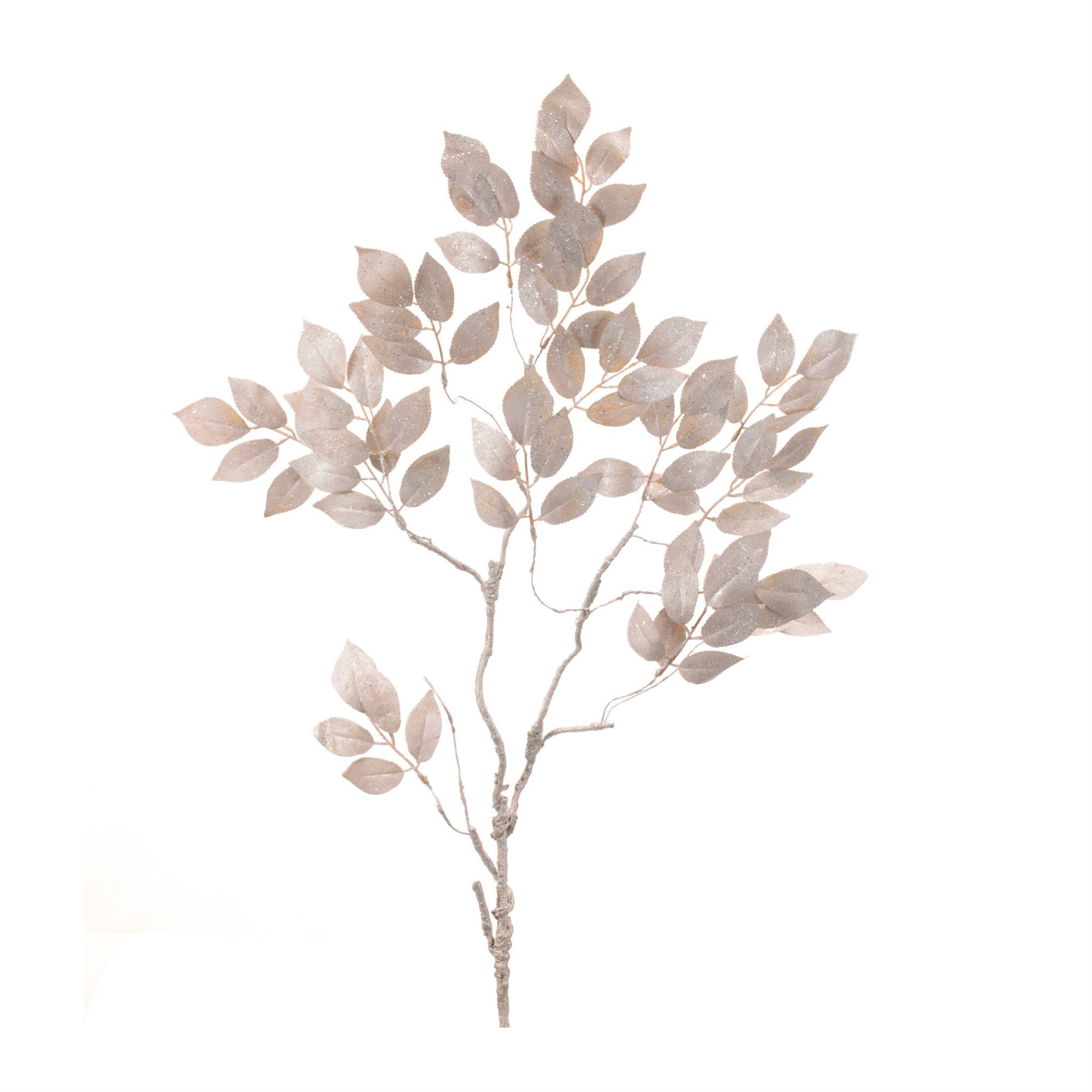 BreeBe Glittered Leaf Spray (Set of 6) Silver 95264DS - Best Buy