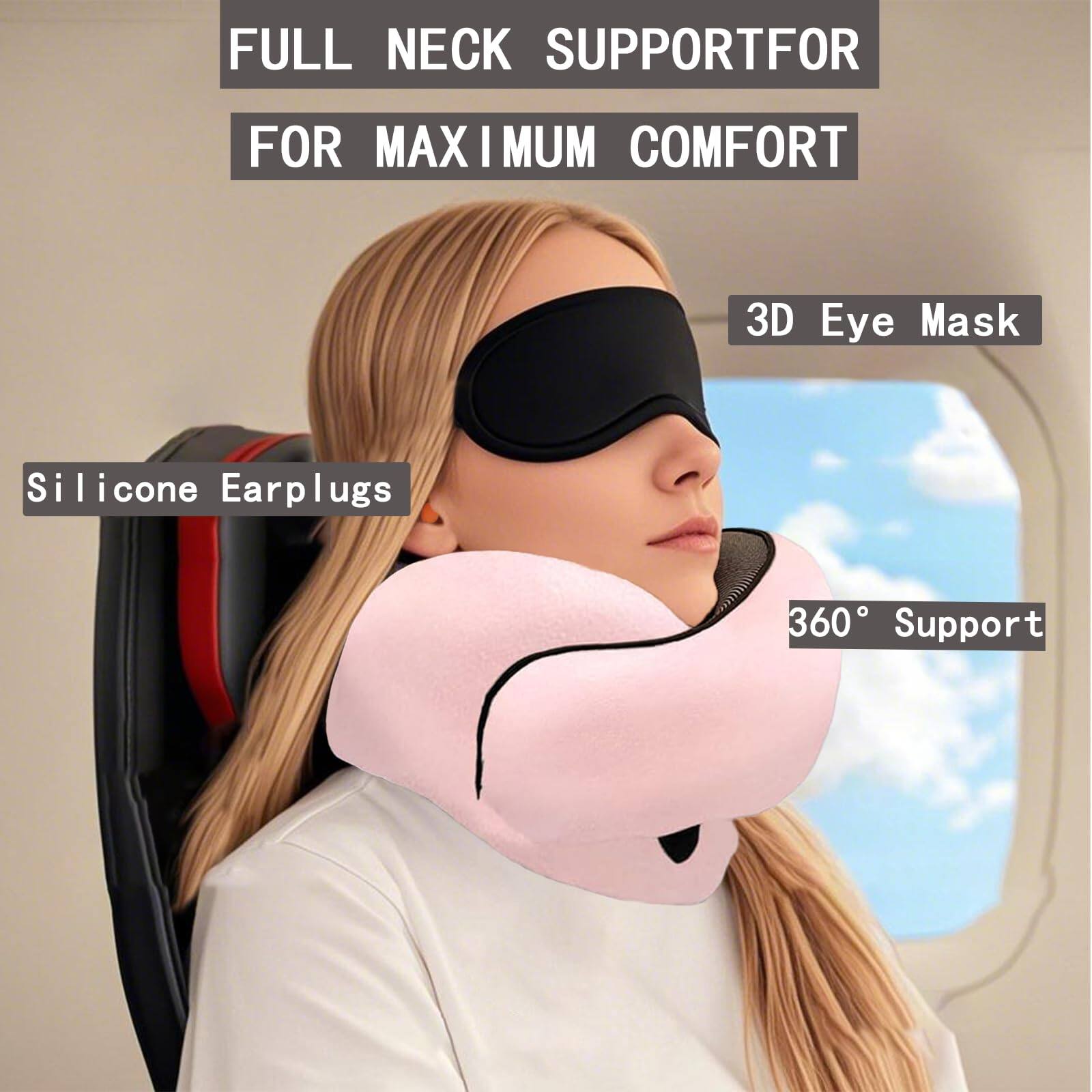 Pacoar Cade Travel Neck Pillow For Airplanes Pure Memory Foam 360 ...