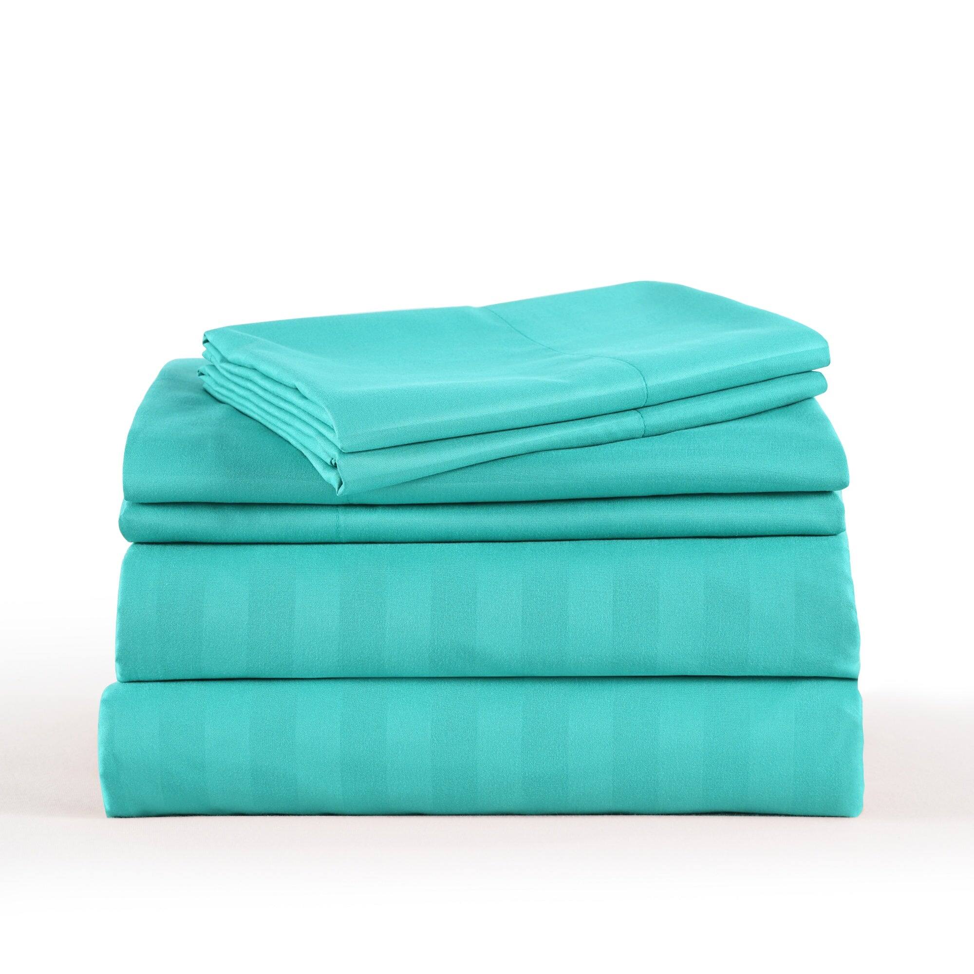 MarCielo 4 Pieces Soft Striped Bed Sheets with 18 inches Deep Pocket ...