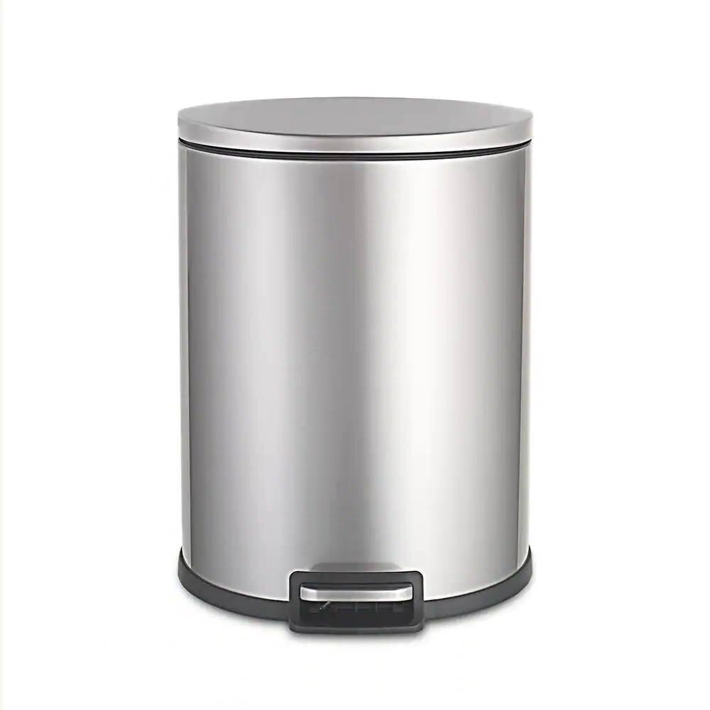 Hivvago 13 Gallon Step on Stainless Steel Kitchen Trash Can with ...