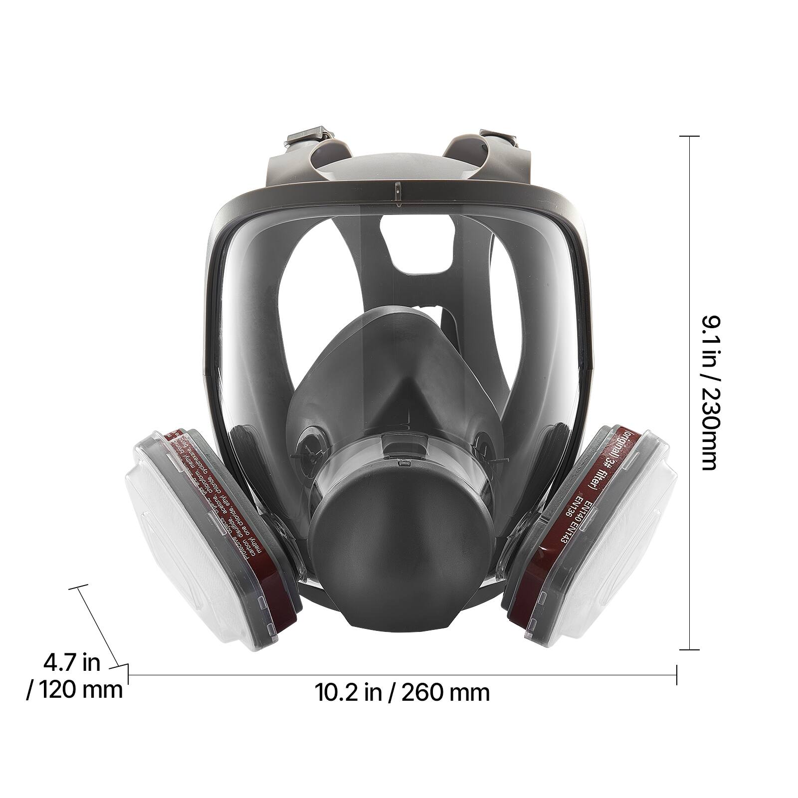 VEVOR Respirator Mask, Reusable Respirator Full Face Gas Cover with ...