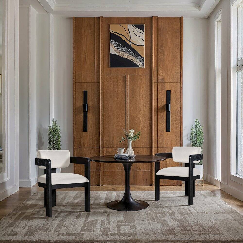 Meridian Furniture Sacha Cream Velvet Dining Chair, Set of 2 Beige ...
