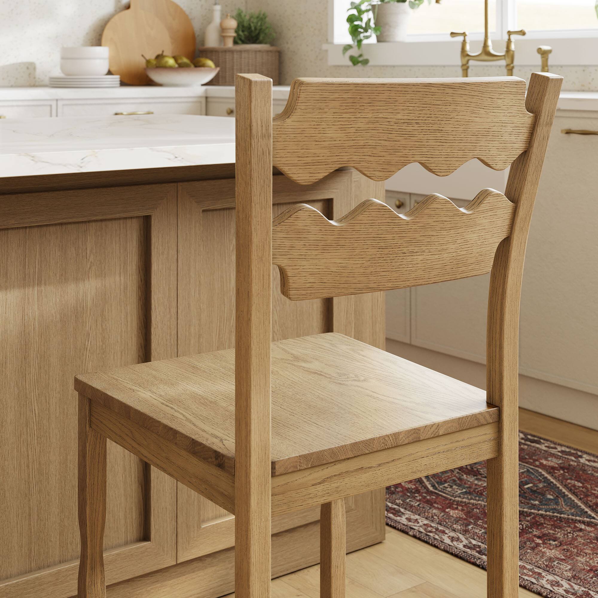 Jax Oak Wood Counter Stool With Wavy Razor Back by Modway Weathered Oak ...