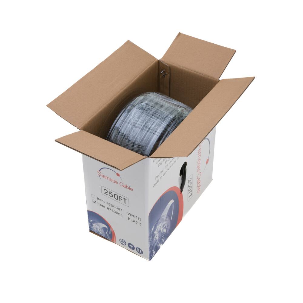 Cables Direct Online 250ft RG59/U Siamese CCTV Cable 20AWG Coax + 18/2 ...