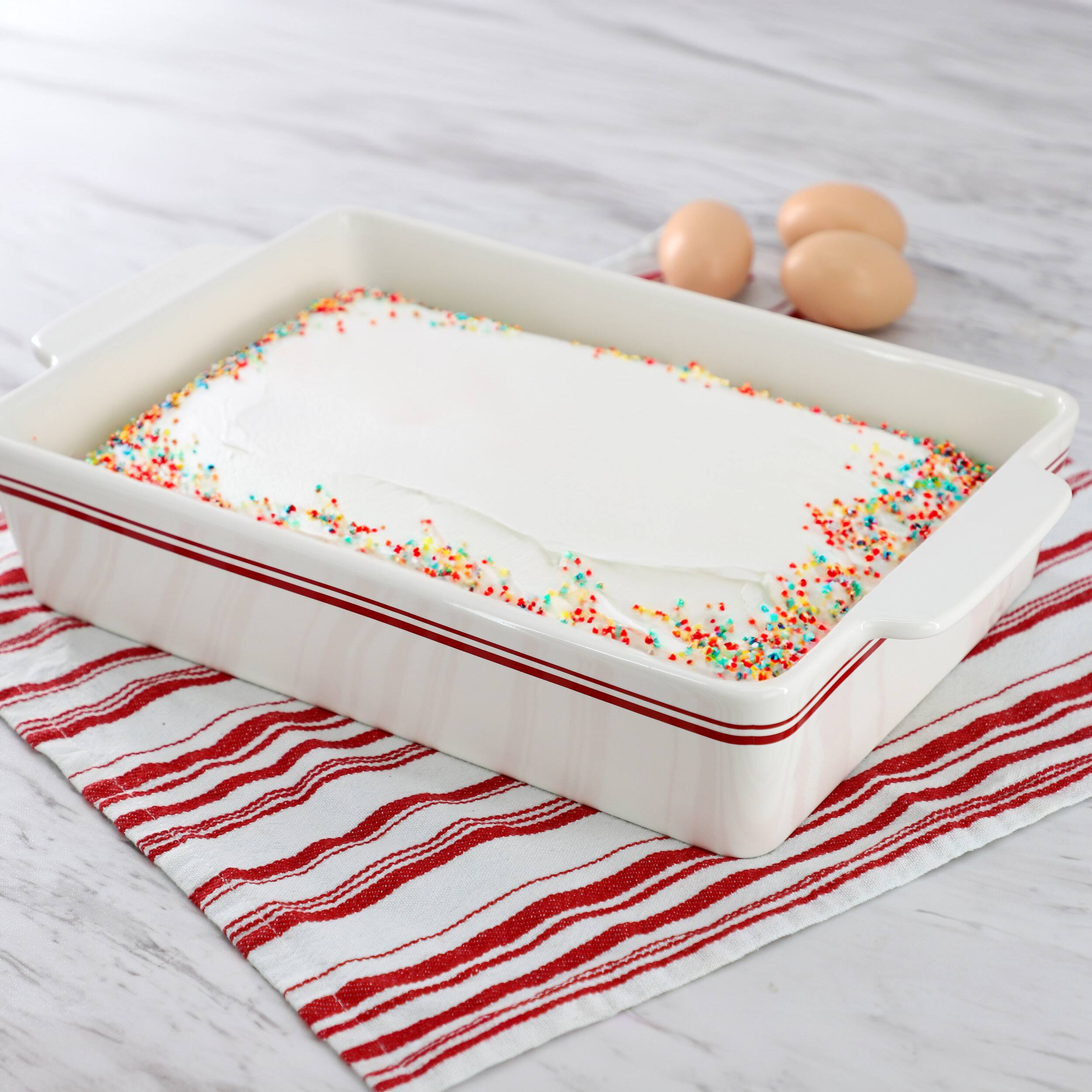 Sur La Table Le Marais 13 Inch Stoneware Rectangular Baker White and Brick 310122378M - Best Buy