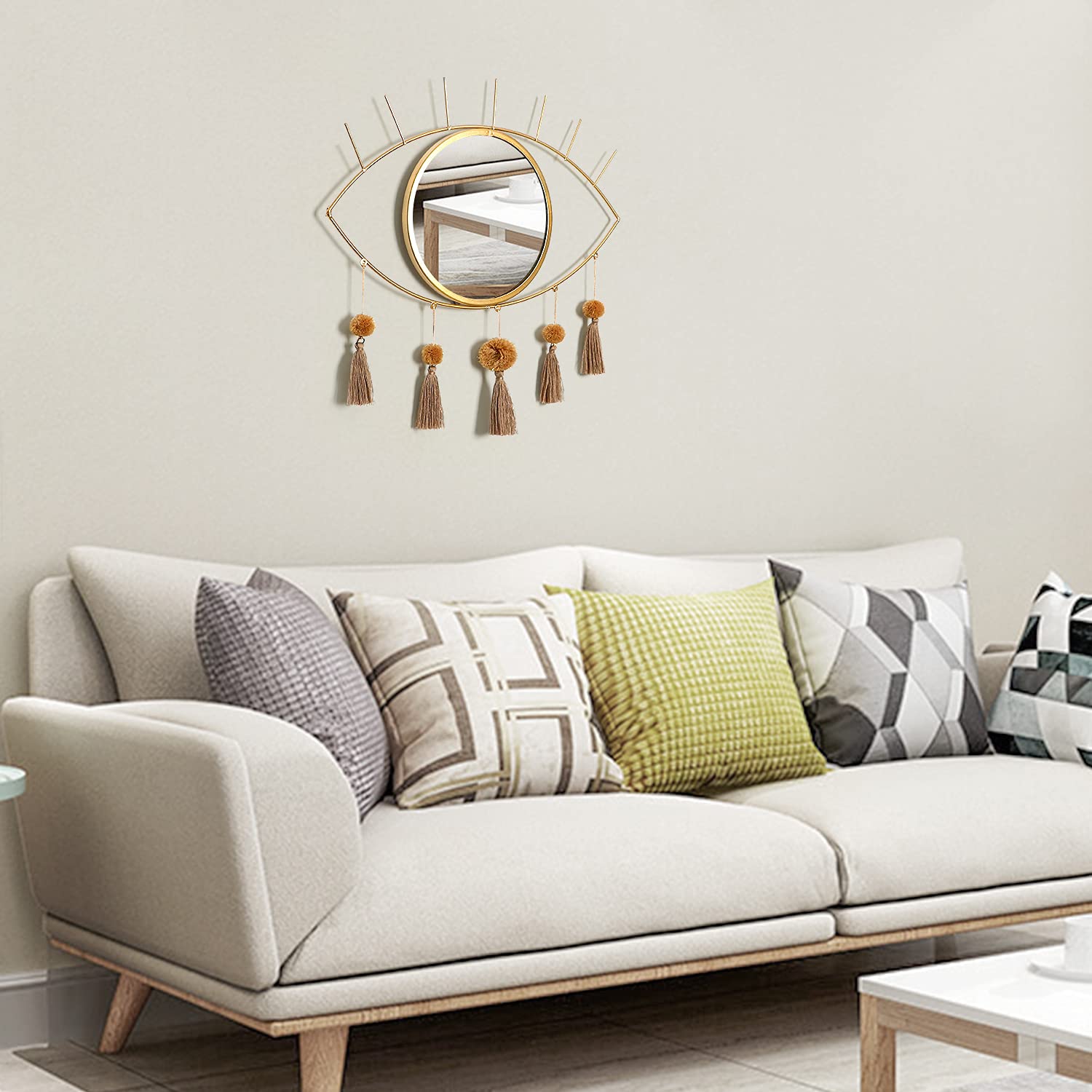 Cedar Assembly Evil Eye Wall Mirror Boho Mirrors Decorative Metal With ...