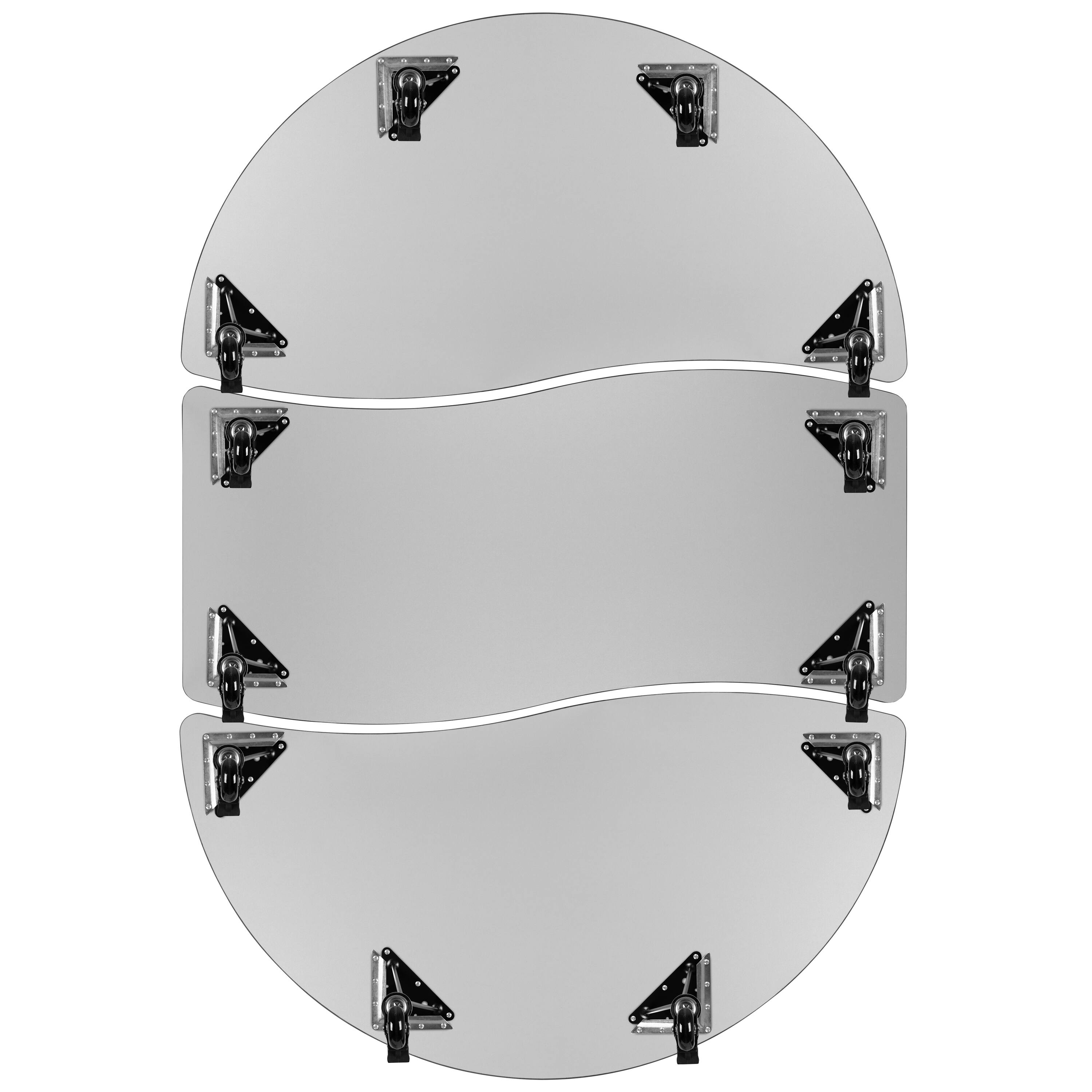 Emma + Oliver 3 Mobile Piece 86" Oval Wave Collaborative Grey ...
