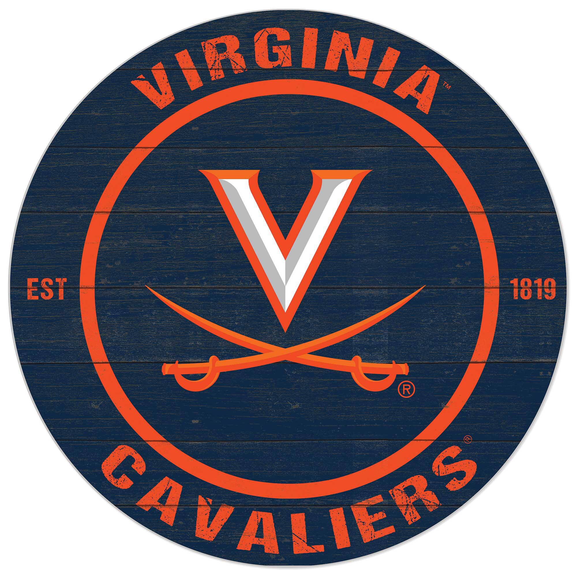 Jardine Virginia Cavaliers 20'' x 20'' Indoor/Outdoor Circle Sign Navy ...