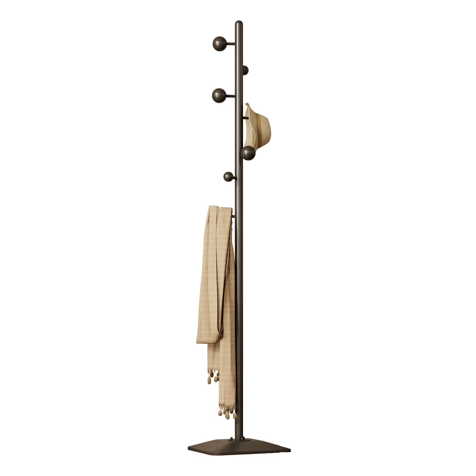 Hirose Alice Coat Rack Freestanding Stand With 7 Hooks And Metal Base ...