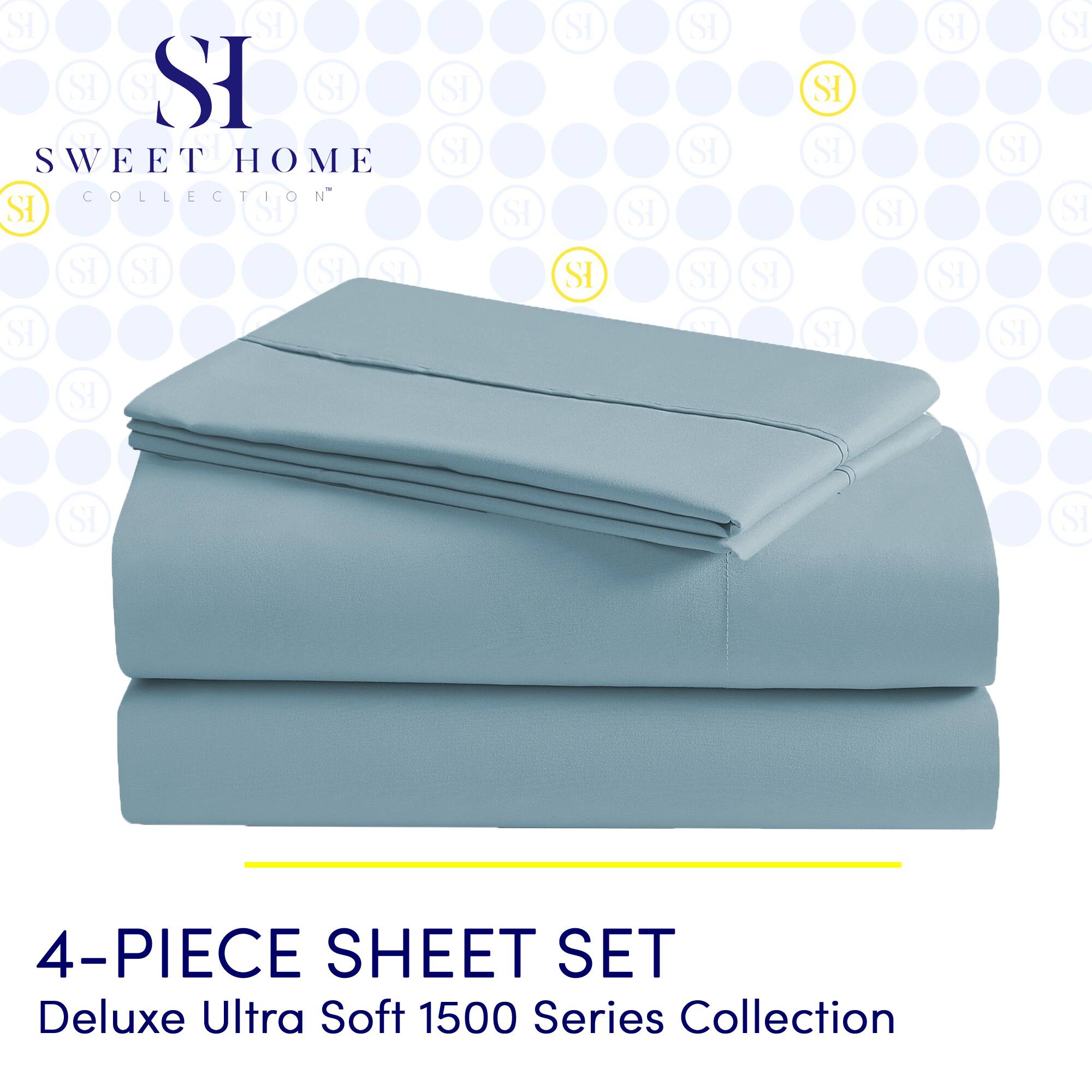 Sweet Home Collection Deluxe Microfiber Sheet Set with Bonus ...