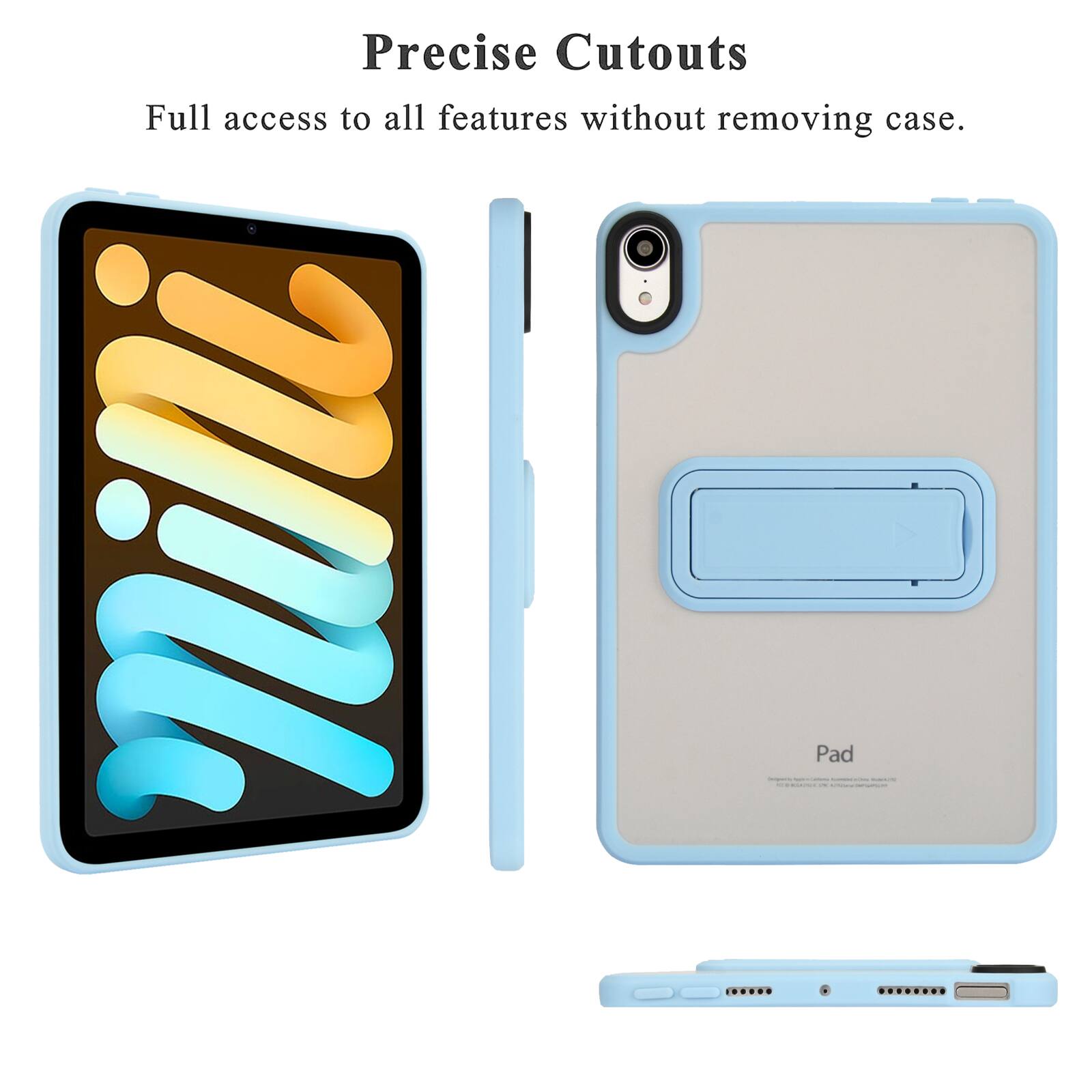 Dteck Matte Case for Apple iPad mini (A17 Pro) 2024 / mini 6 (2021) 8.3 ...