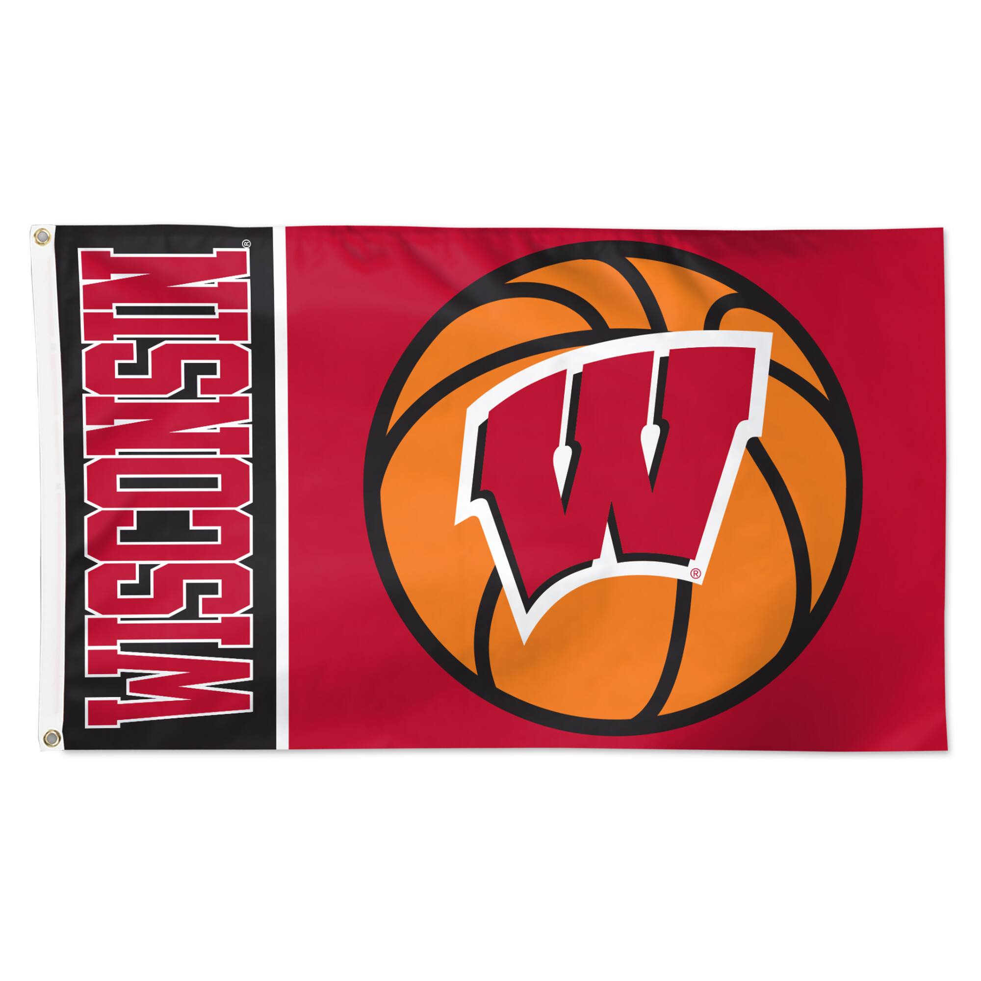 WinCraft Wisconsin Badgers 3' x 5' Basketball Deluxe Single Sided Flag ...