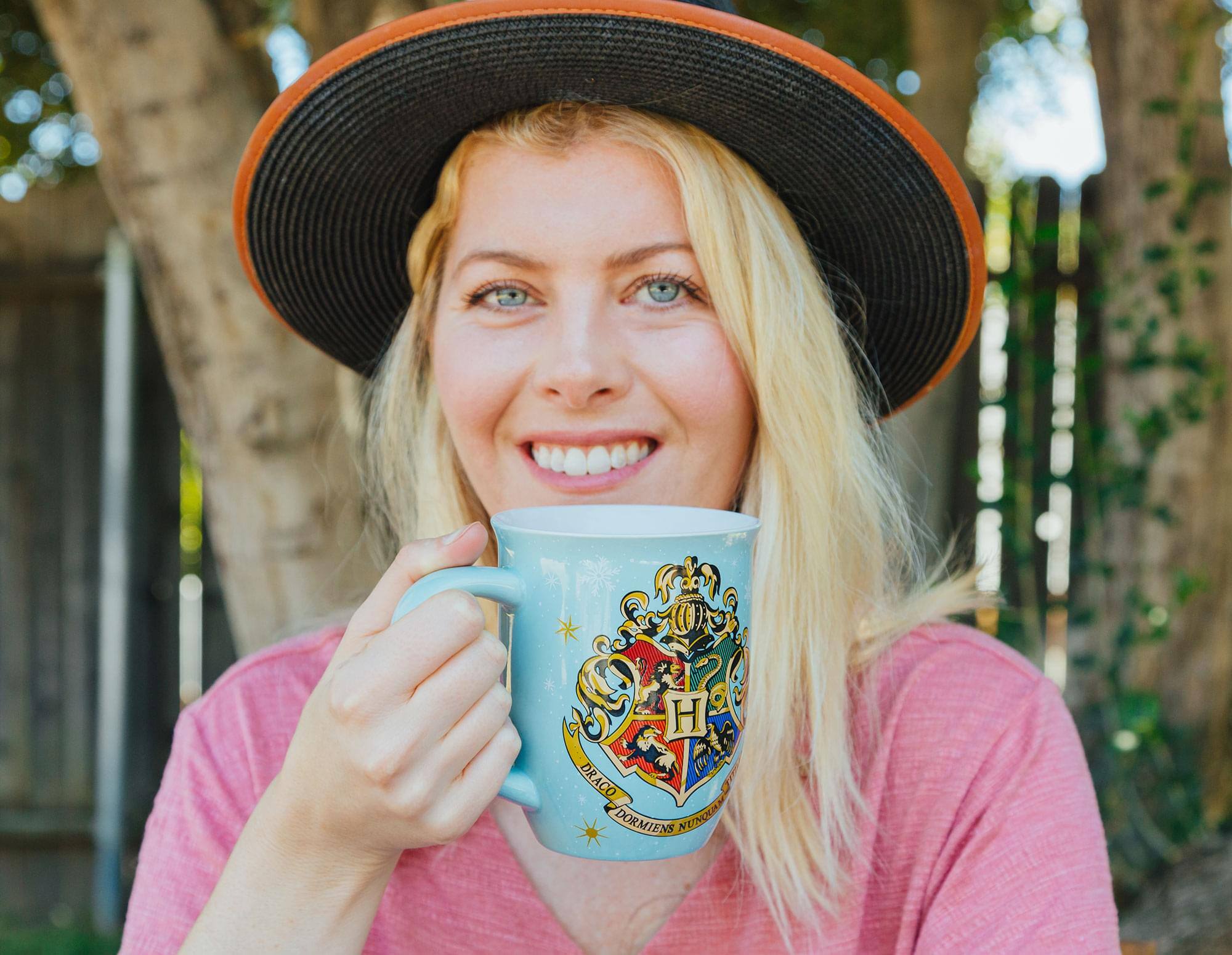 Silver Buffalo Harry Potter Hogwarts Holiday Wide Rim Ceramic Latte Mug ...