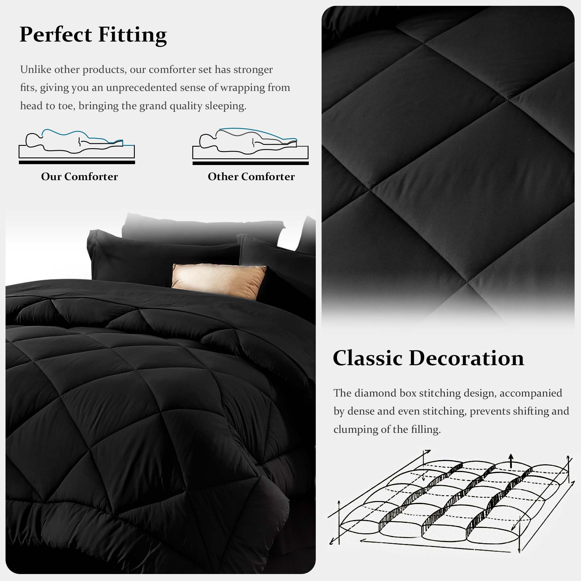 NICHOLAS KLEIN Queen Comforter Set Bed In A Bag Season Fluffy With ...