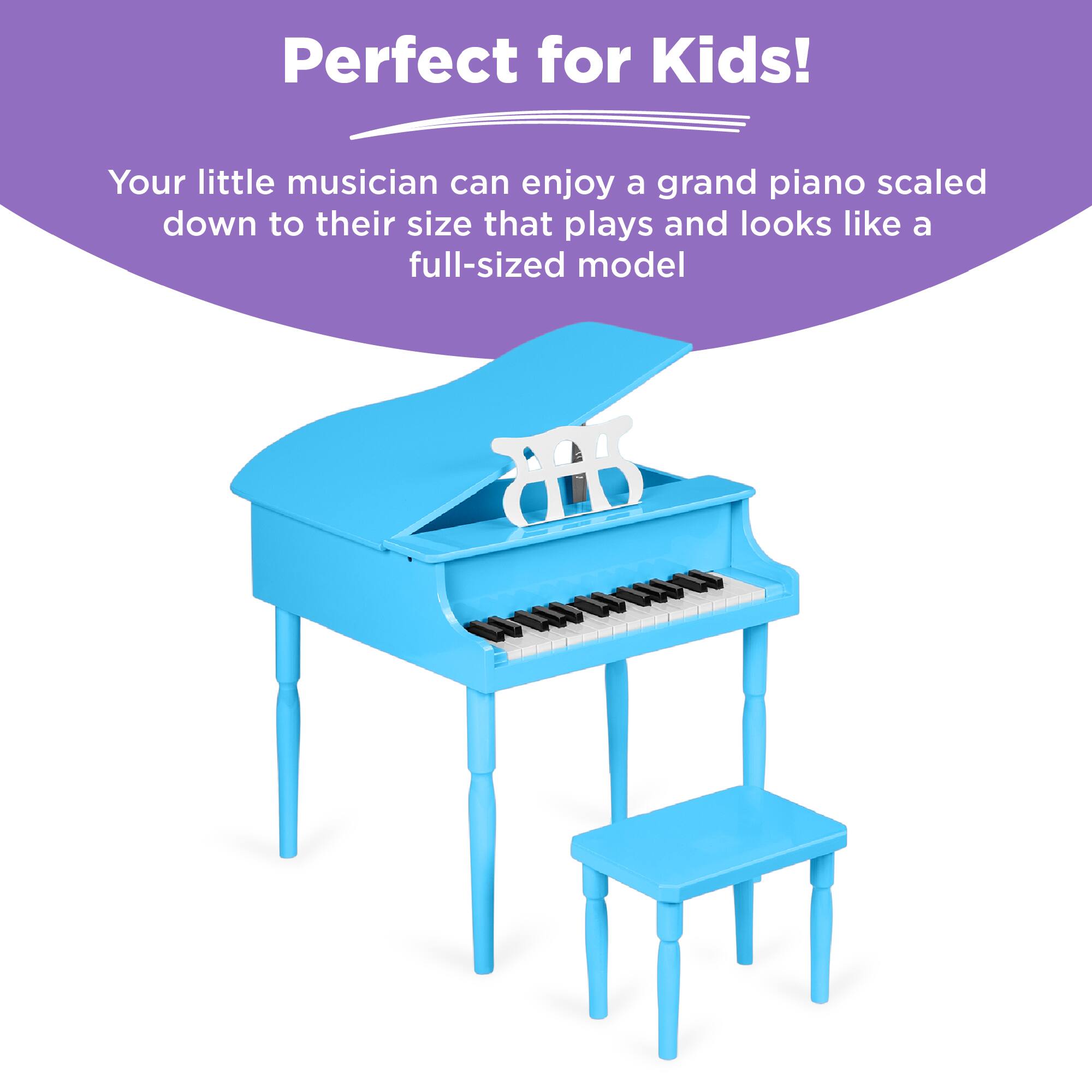 Best Choice Products Kids Classic 30 Key Mini Piano w/ Lid, Bench ...