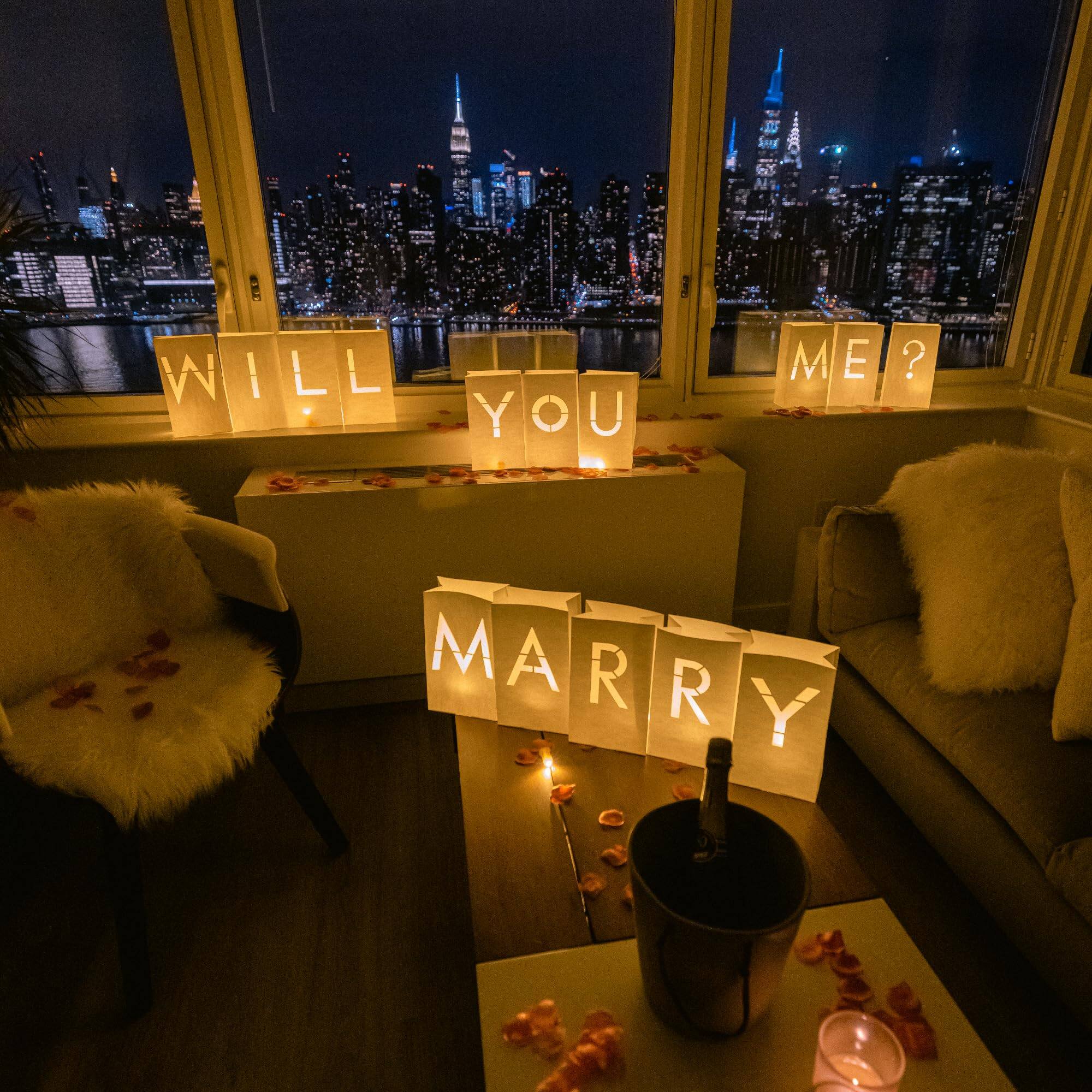 Paradigms Interiors Luminary Paper Bags Wedding Proposal Decorations Light Up Letters Sign With ...
