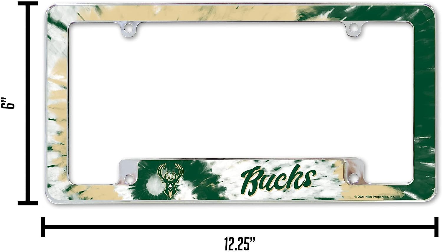 Rico Industries Milwaukee Basketball Bucks Chrome Metal License Plate ...