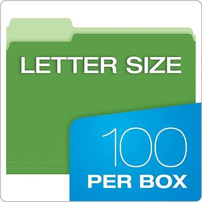 Pendaflex Recycled File Folder, 1/3 Cut Tab, Assorted, Letter Size, 100 ...