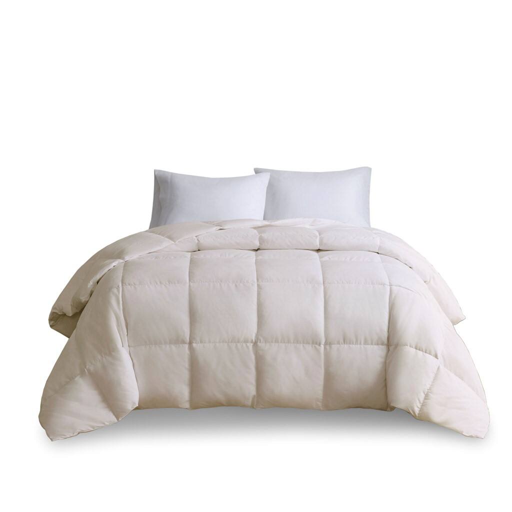 Gracie Mills Freda Classic Box Quilted Oversize Down Comforter Cream ...