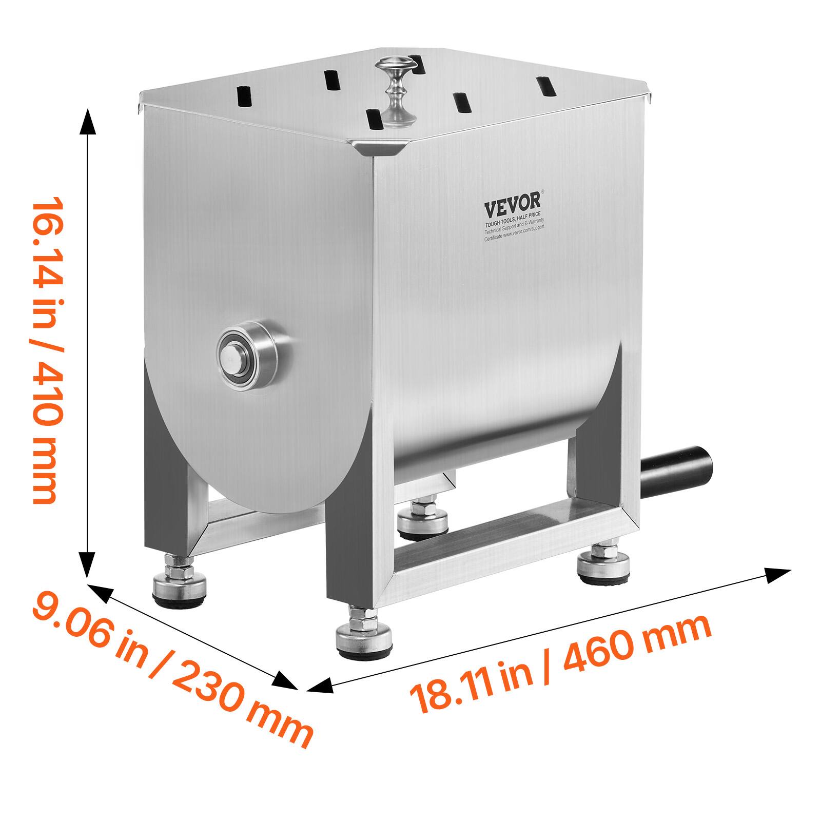 VEVOR Manual Meat Mixer, 15L Fixed Tank Meat Processing Equipment ...