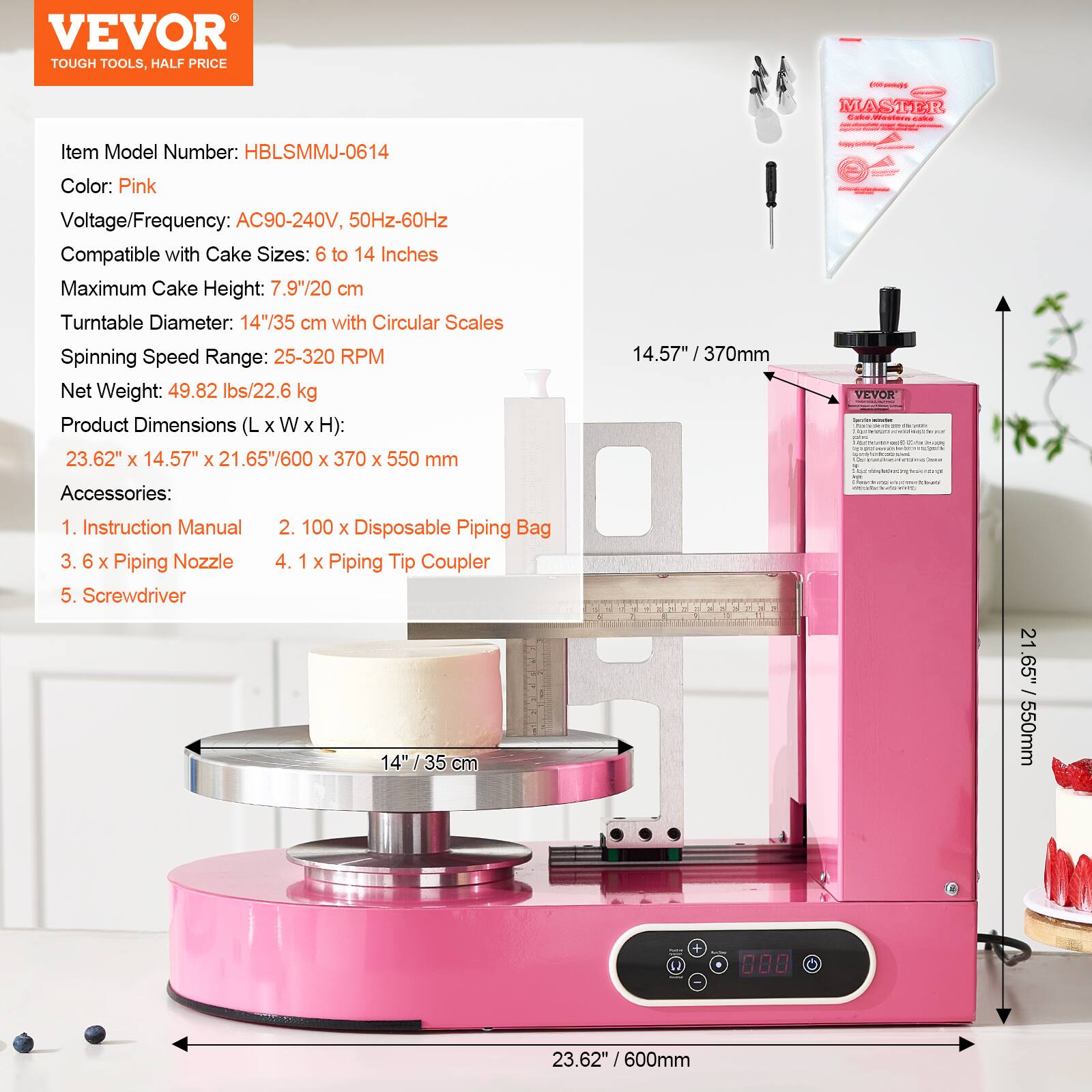 VEVOR Cake Decorating Machine, Cake Cream Spreading Coating Smearing ...